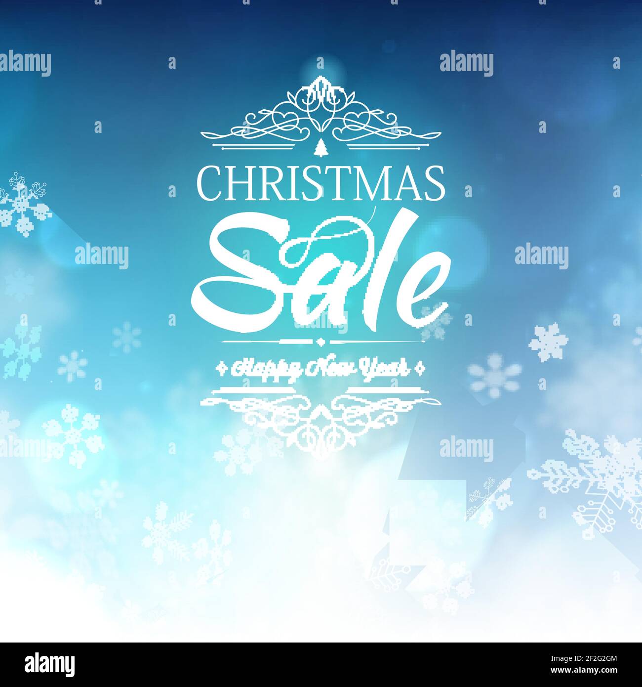 Blue christmas sale poster with wishes and information about discounts ...