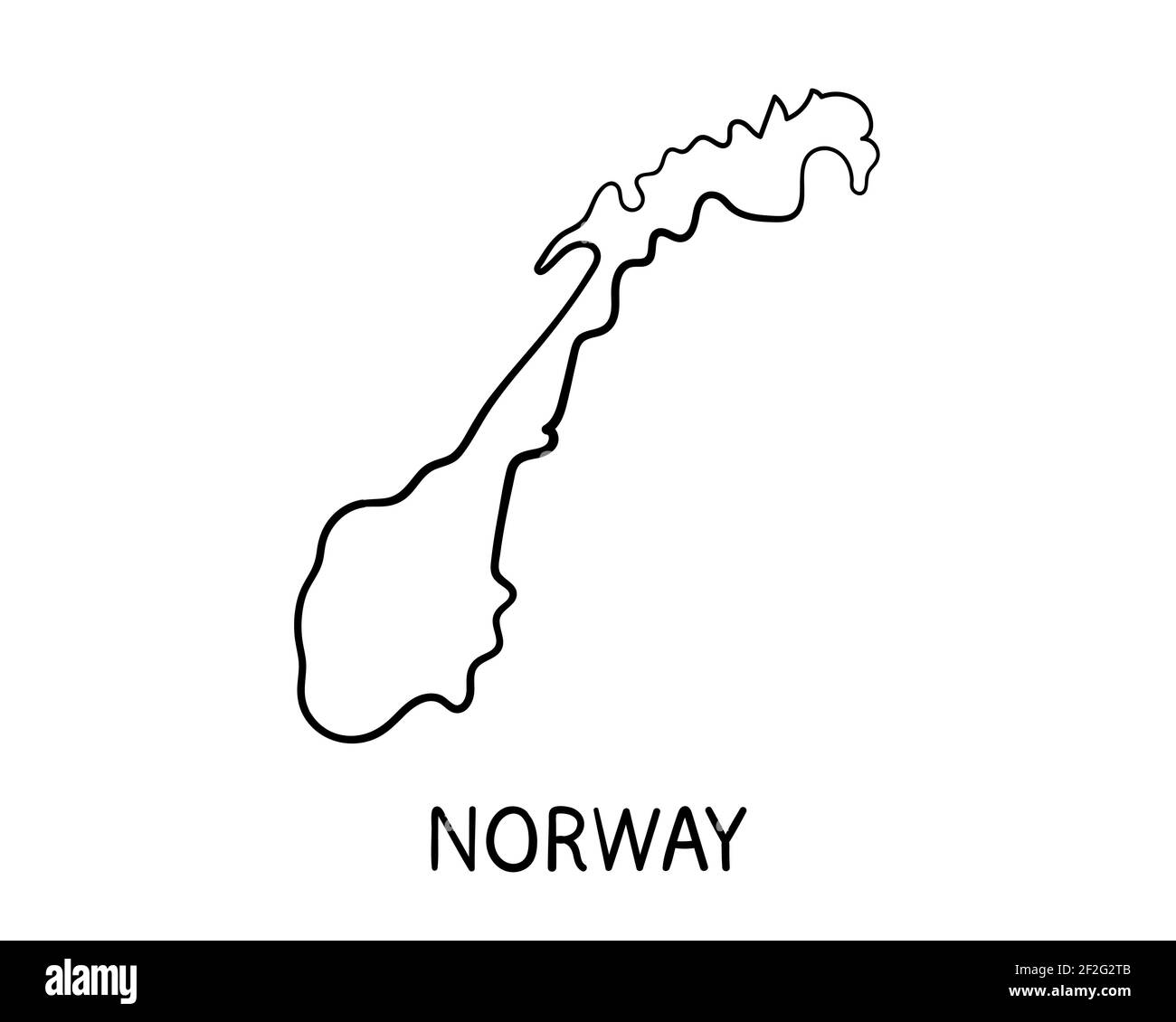Outline map of norway Black and White Stock Photos & Images - Alamy