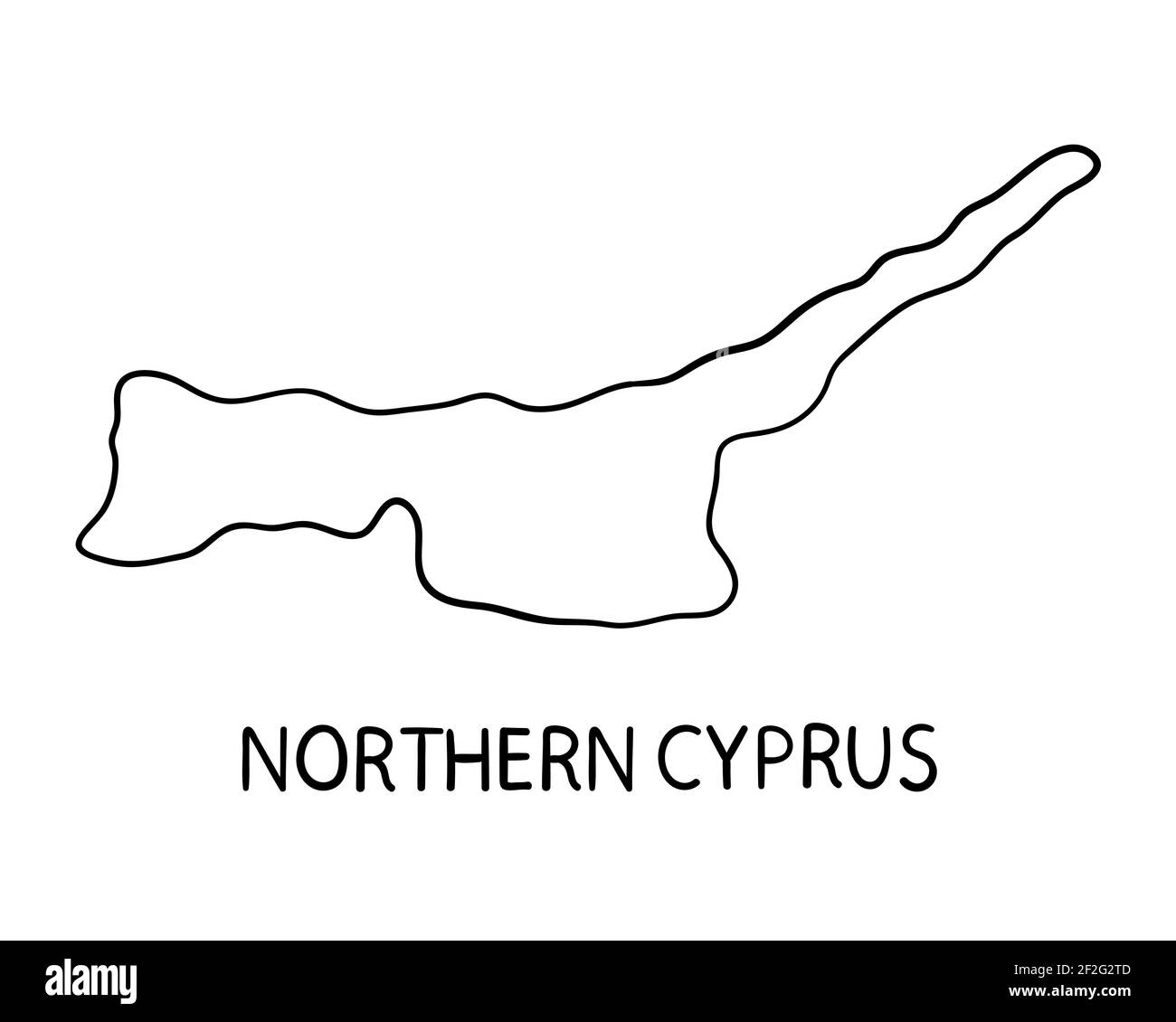 Northern Cyprus Map - Hand Drawn Illustration Stock Photo - Alamy
