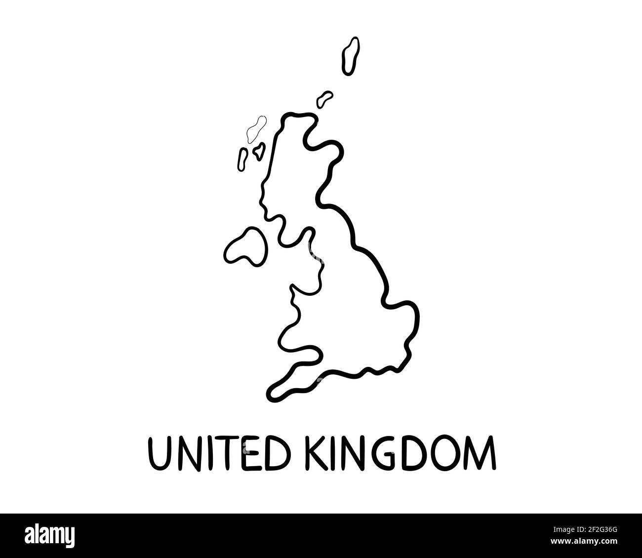 United Kingdom Map - Hand Drawn Illustration Stock Photo - Alamy