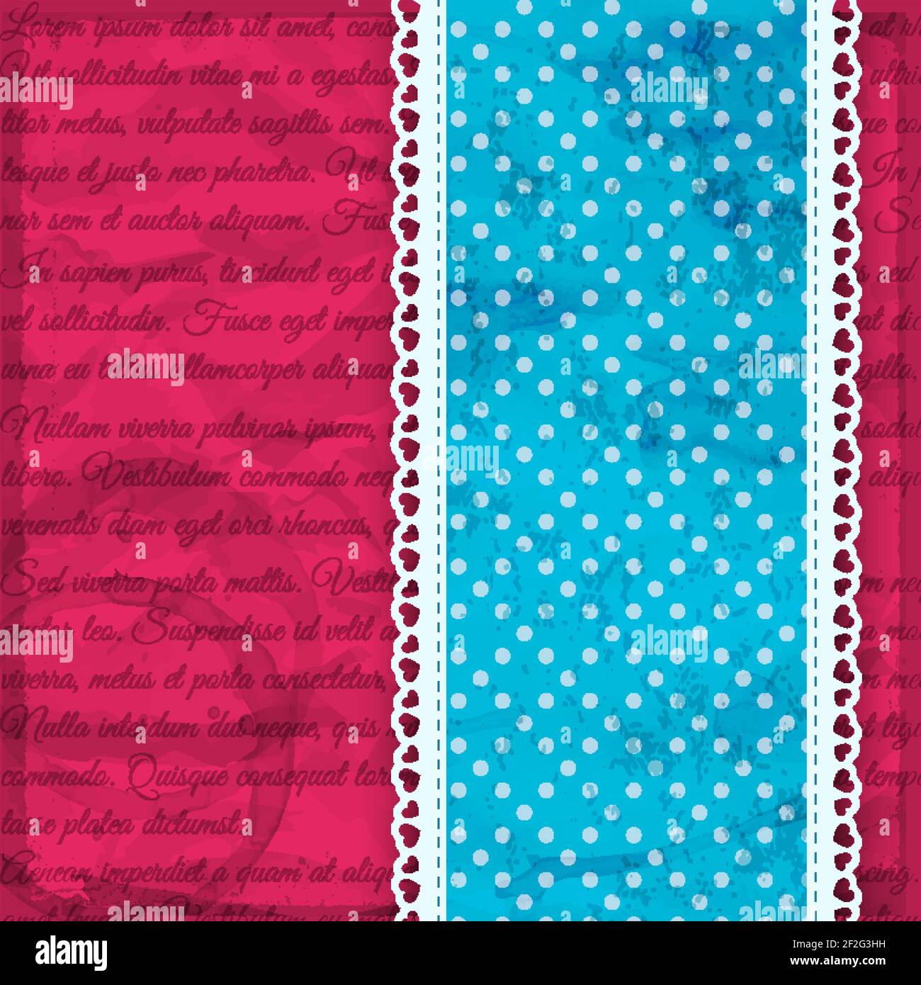 Romantic seamless pattern blue strip with ruffles and dots on pink ...