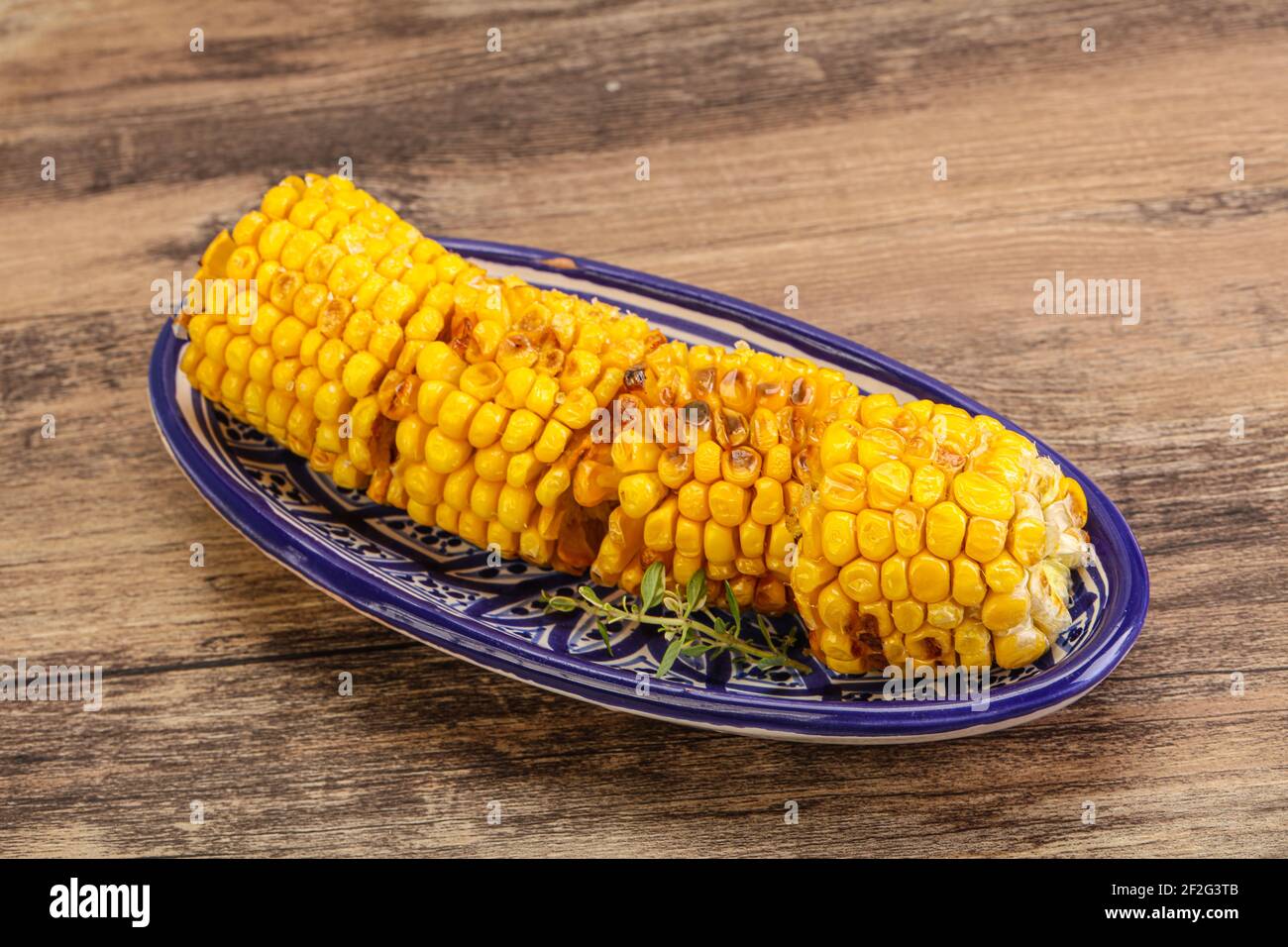 Grilled hot corn with oil and salt Stock Photo - Alamy