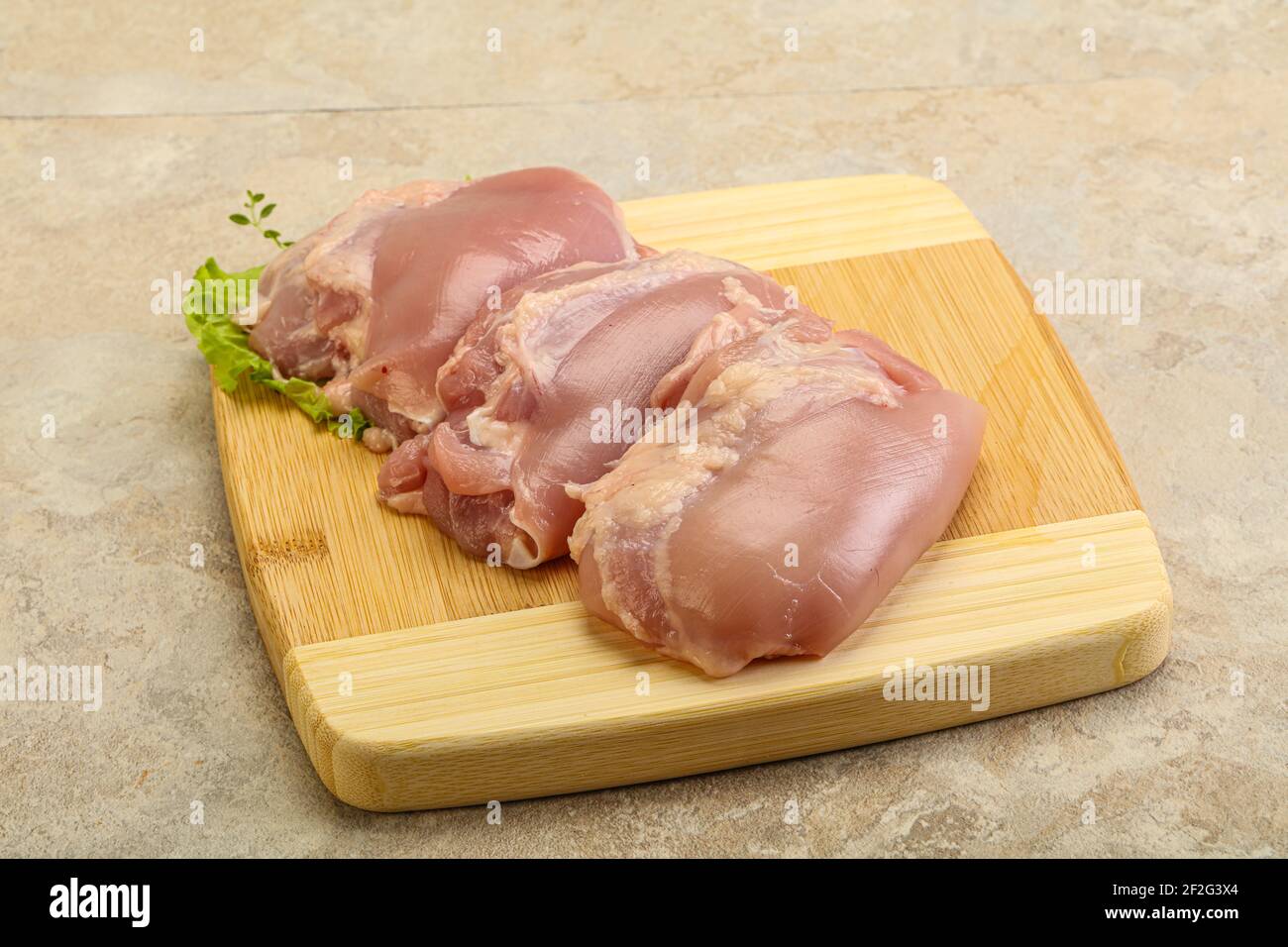 Raw chicken boneless and skinless leg for cooking Stock Photo - Alamy