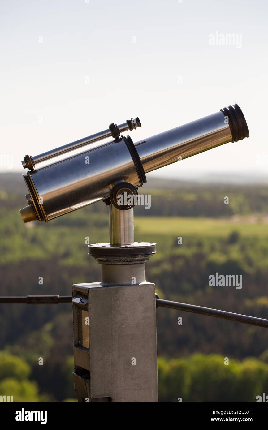 Side view of a monocular telescope at Elbe Valley, Gemany Stock Photo ...