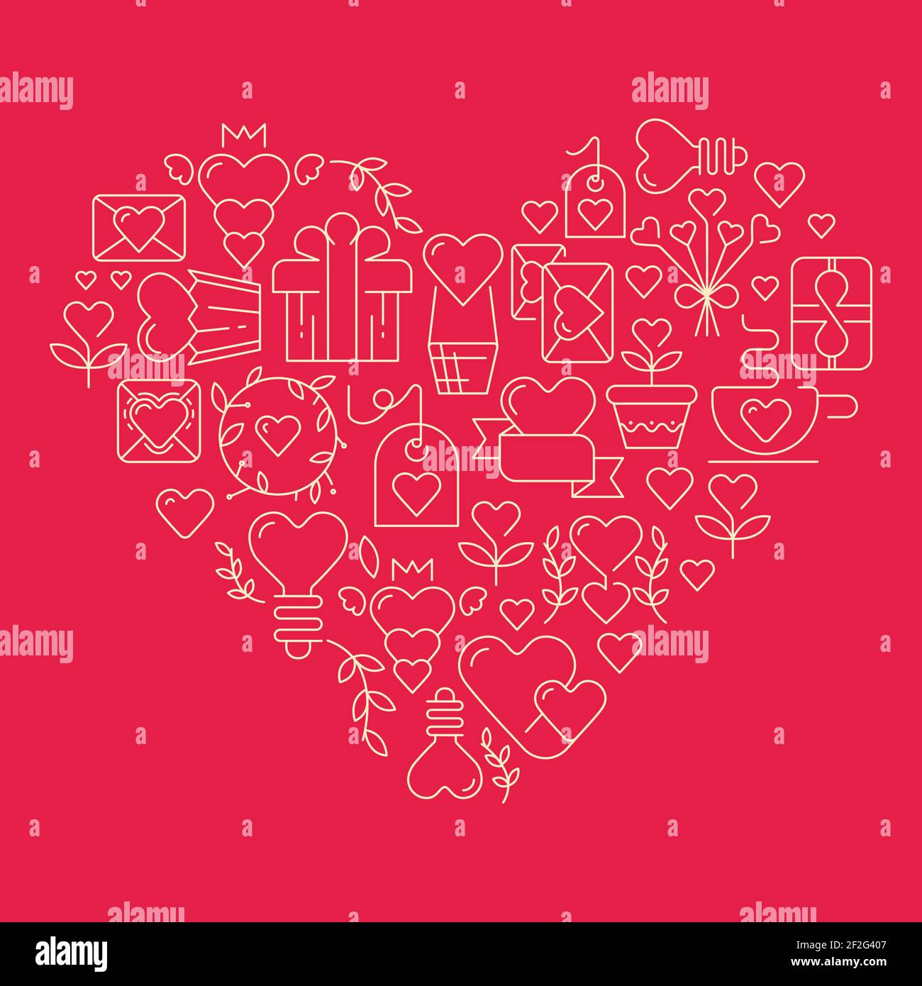 Love poster template in the gigantic heart with many beautiful images ...