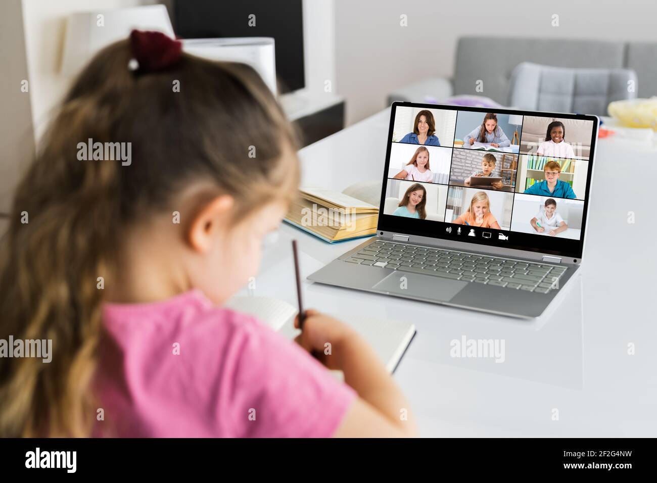 Child video call hi-res stock photography and images - Alamy