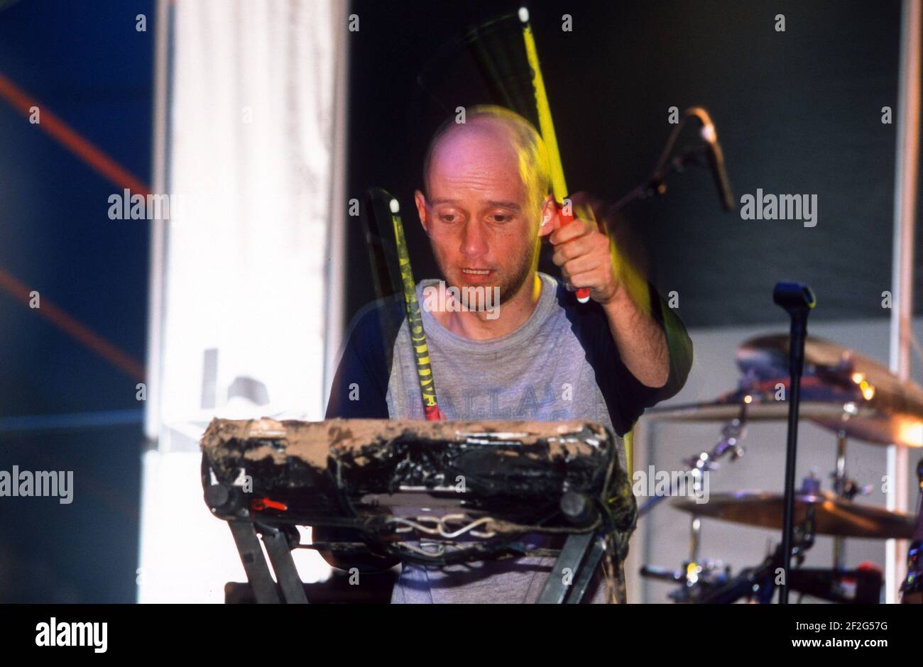 Moby performing at the Homelands festival 2000, Winchester, Hampshire ...