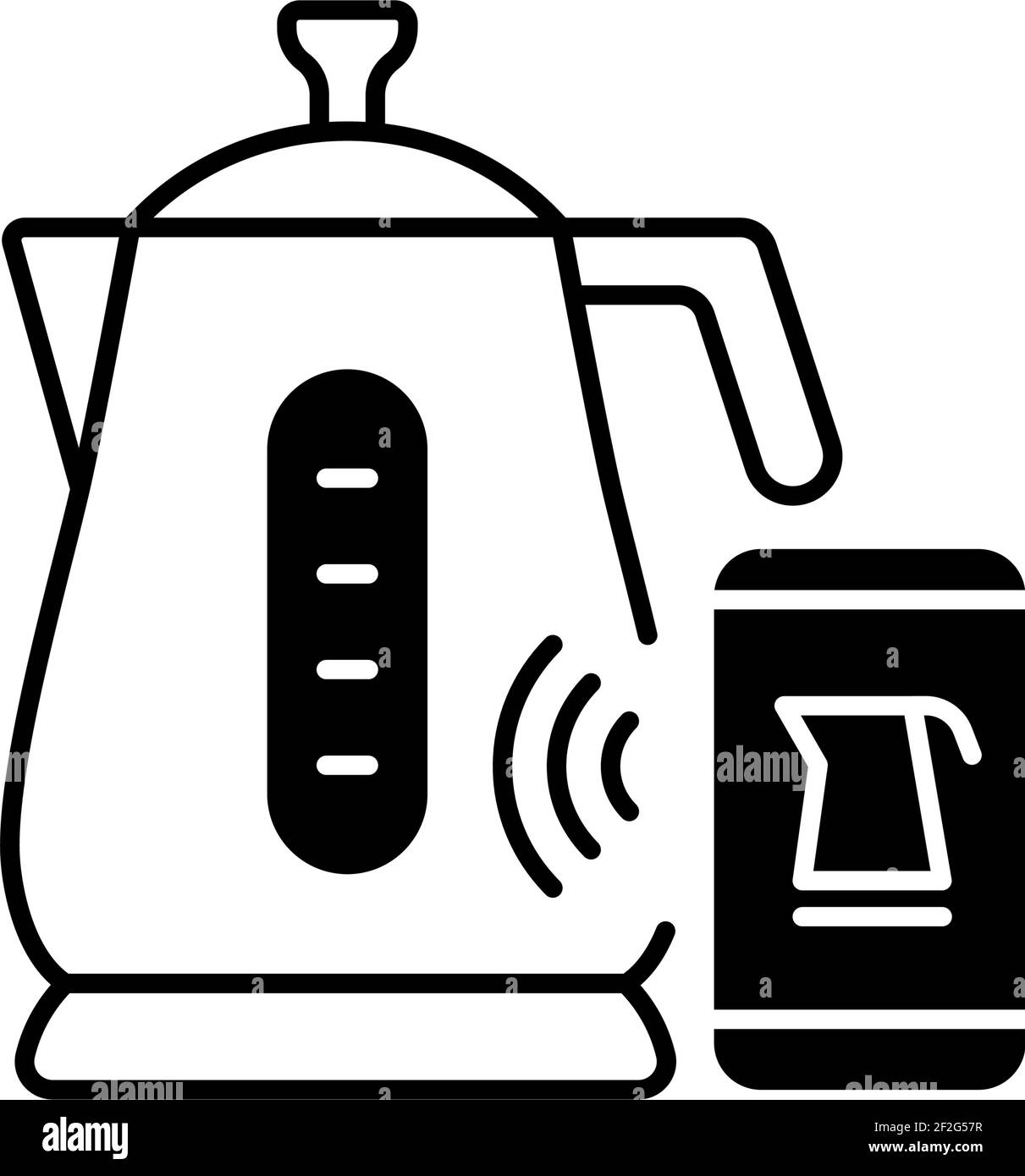 Smart kettle black linear icon Stock Vector Image & Art - Alamy