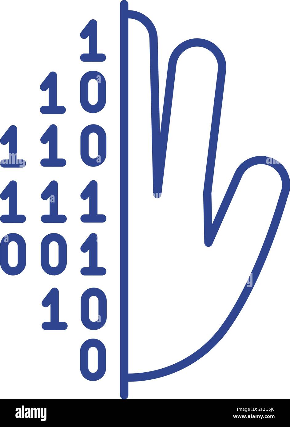 Palm authentication scan icon Cut Out Stock Images & Pictures - Alamy