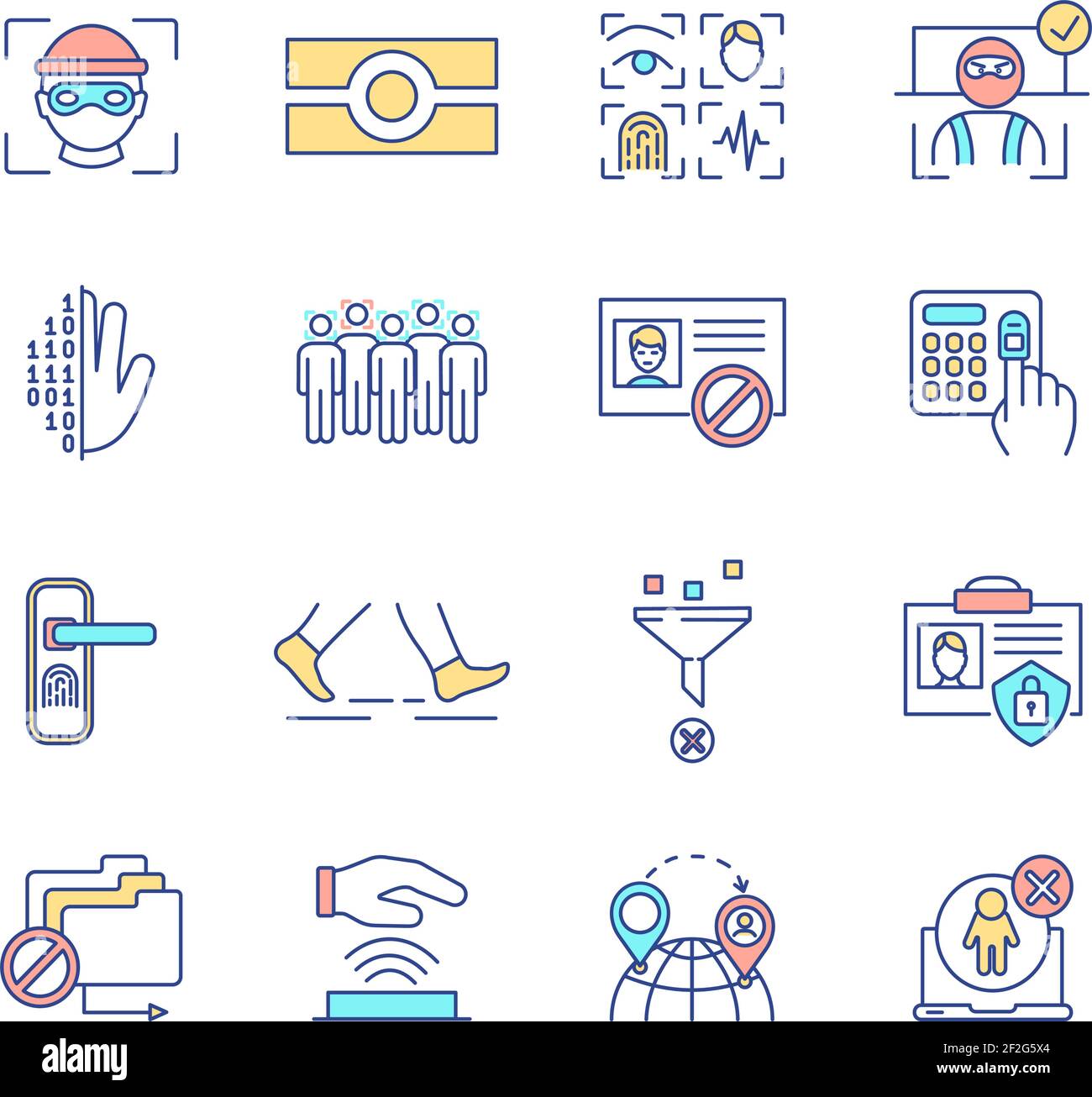 Biometrics RGB color icons set Stock Vector Image & Art - Alamy