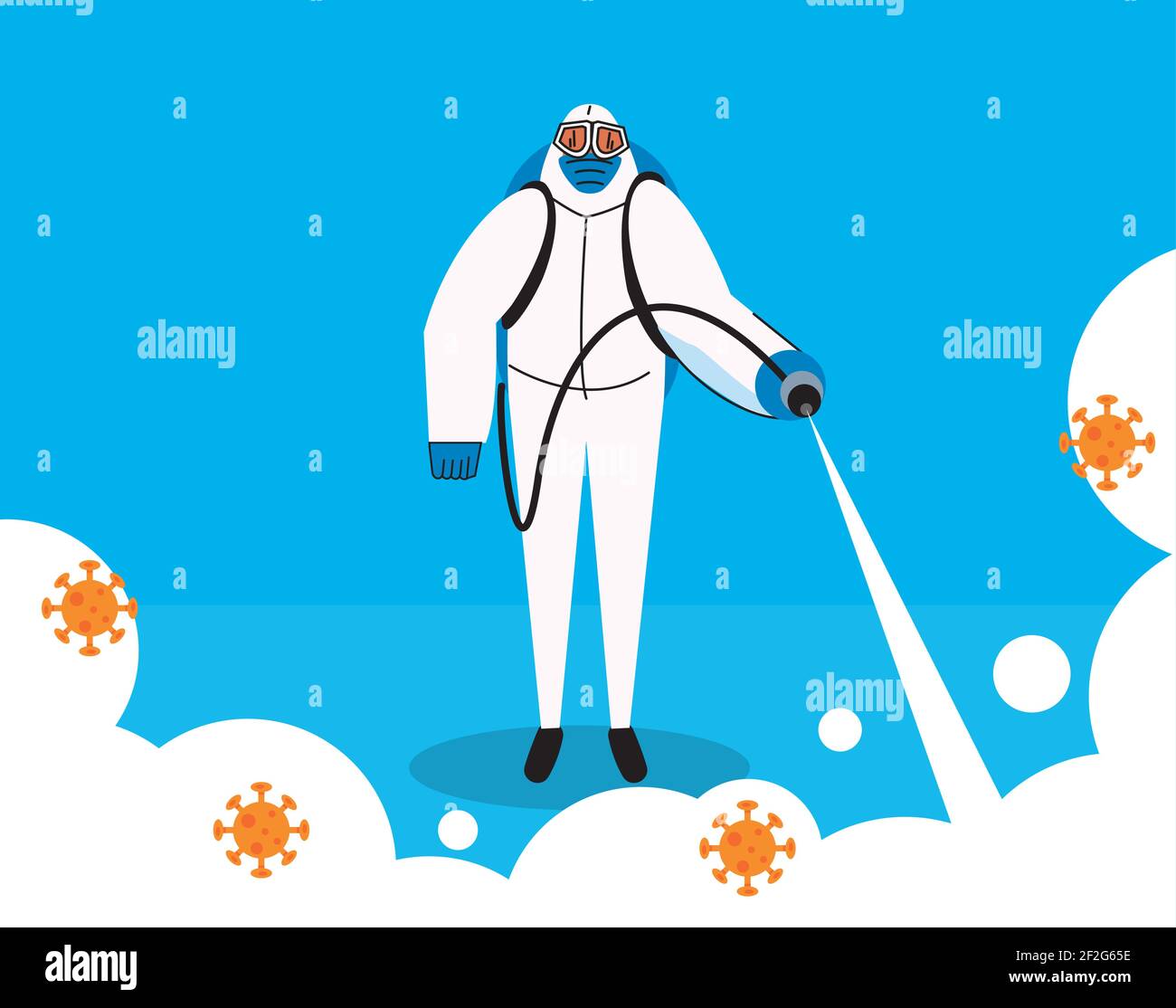 disinfecting bio worker Stock Vector Image & Art - Alamy