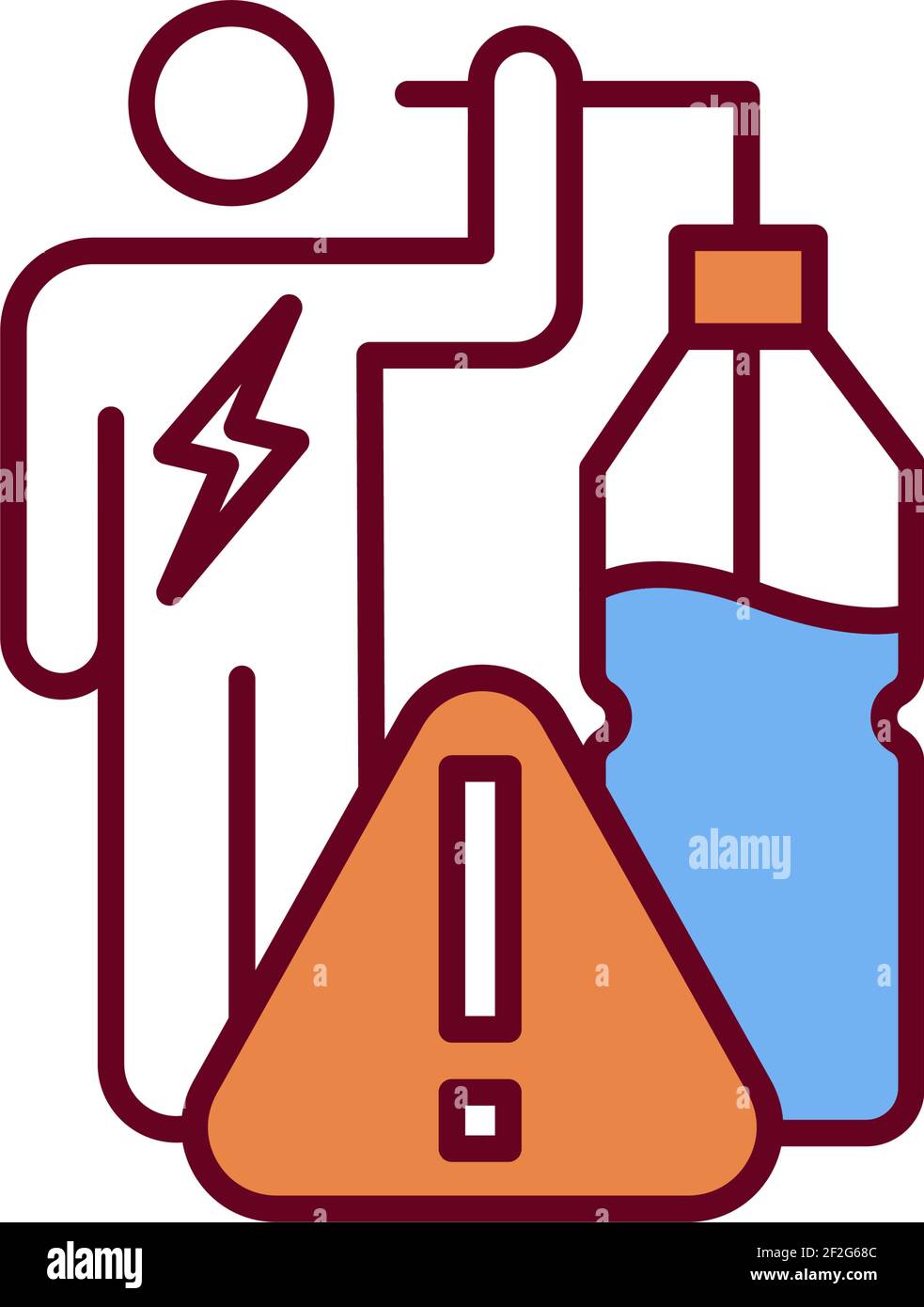 Energy drink consumption health risk RGB color icon Stock Vector Image ...