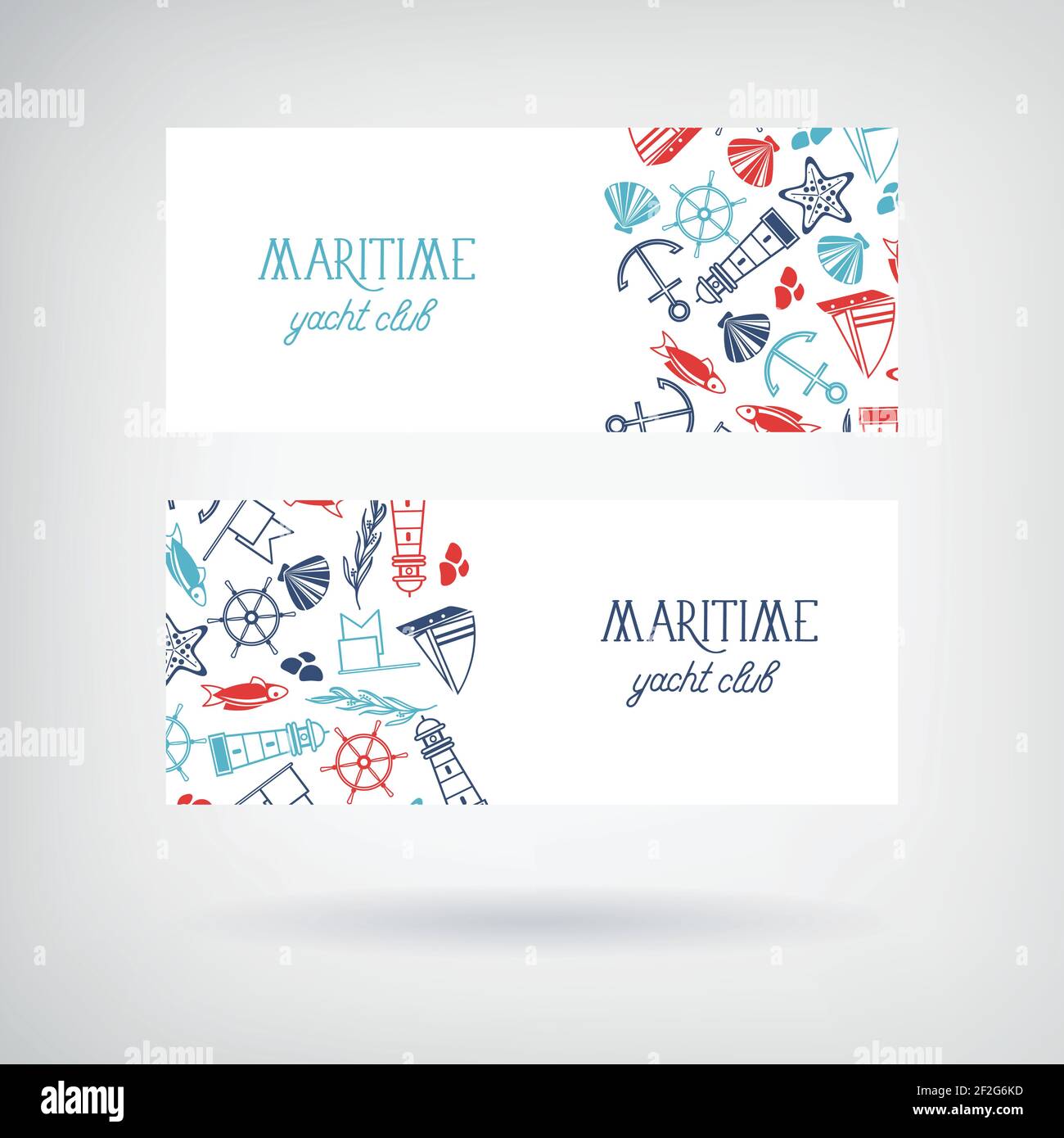 Vector set of two yacht club banners with information about the name of ...