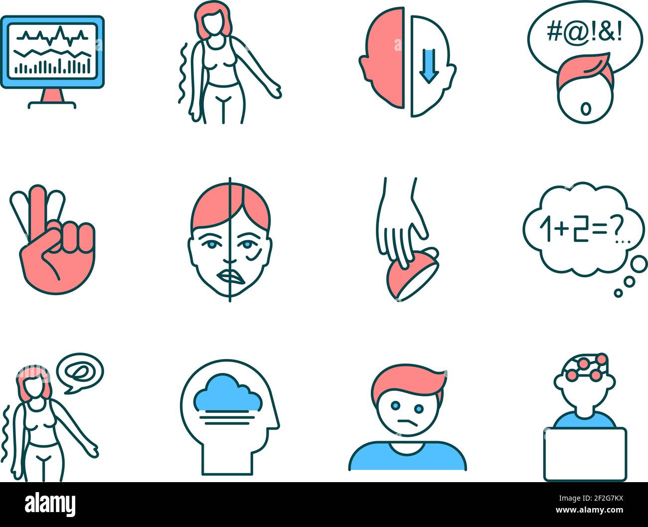 Brain health RGB color icons set Stock Vector Image & Art - Alamy