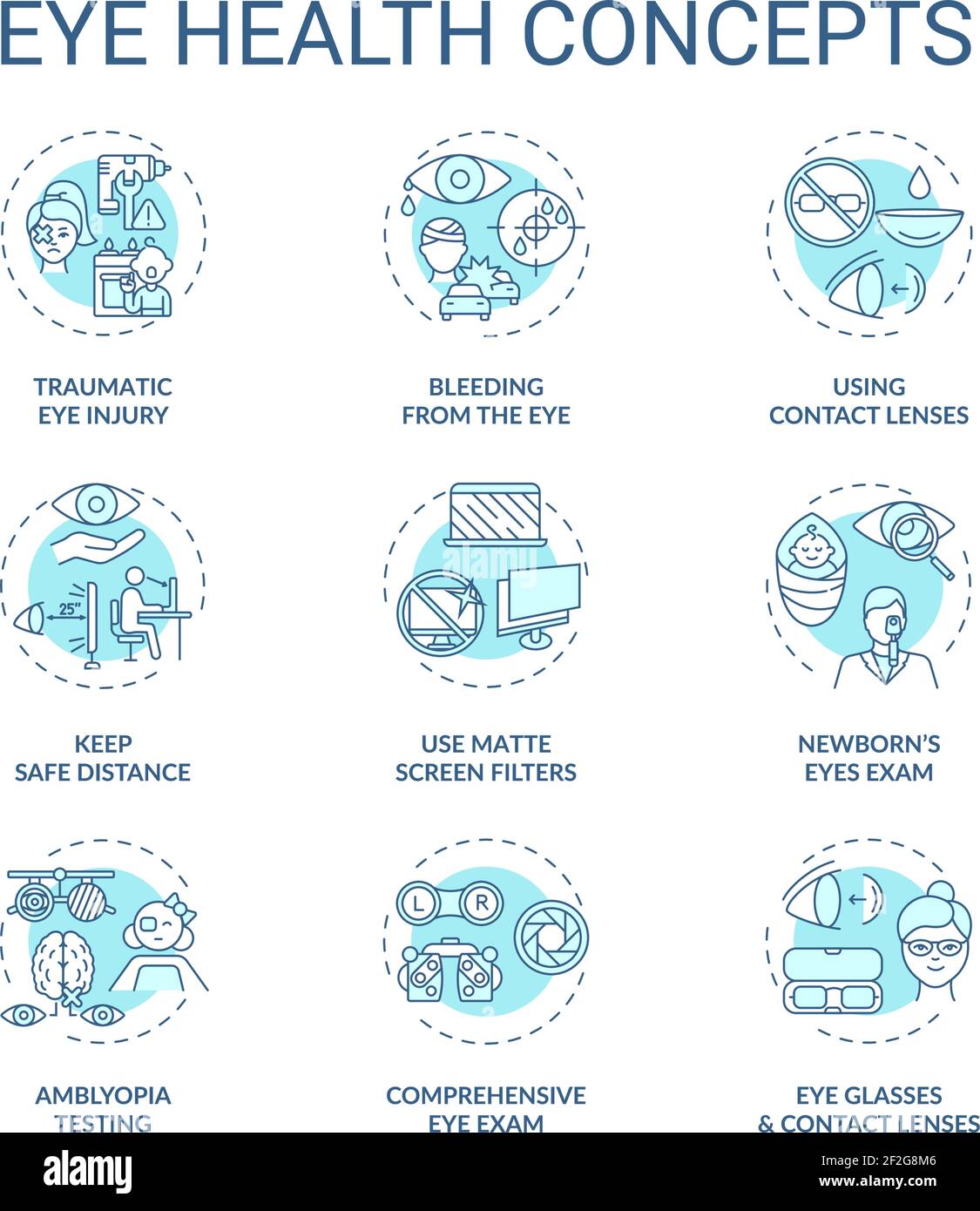 Eye health concept icons set Stock Vector Image & Art - Alamy