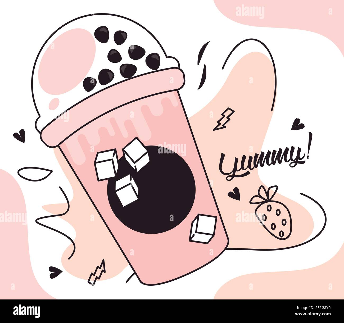 Pearl milk iced tea Stock Vector Images - Alamy