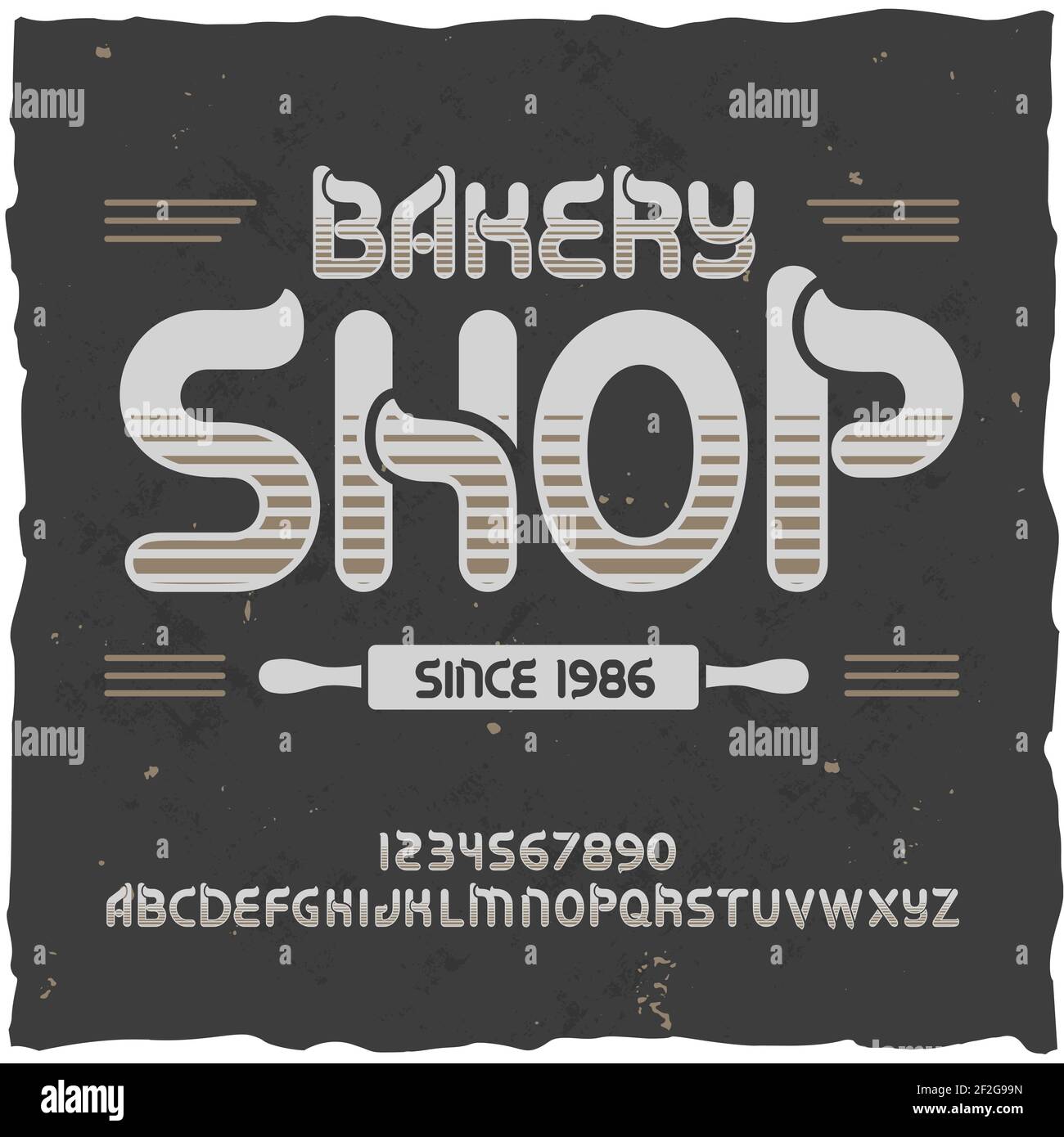 Original label typeface named "Bakery shop". Good handcrafted font for ...