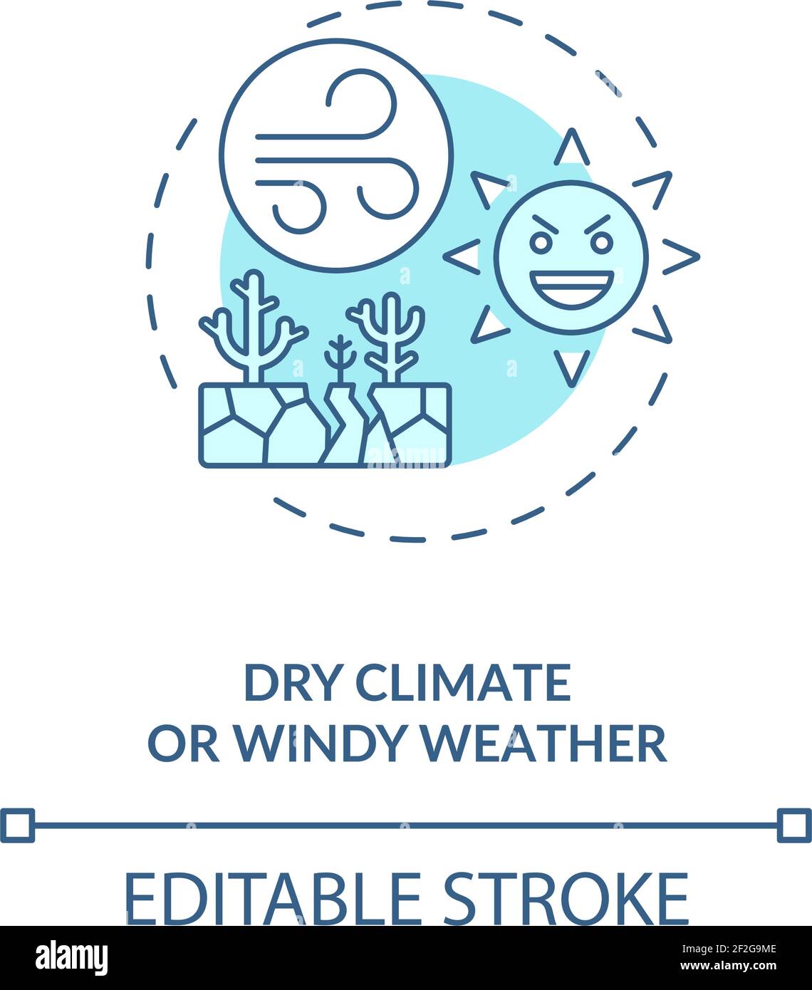 Dry climate or windy weather concept icon Stock Vector Image & Art - Alamy