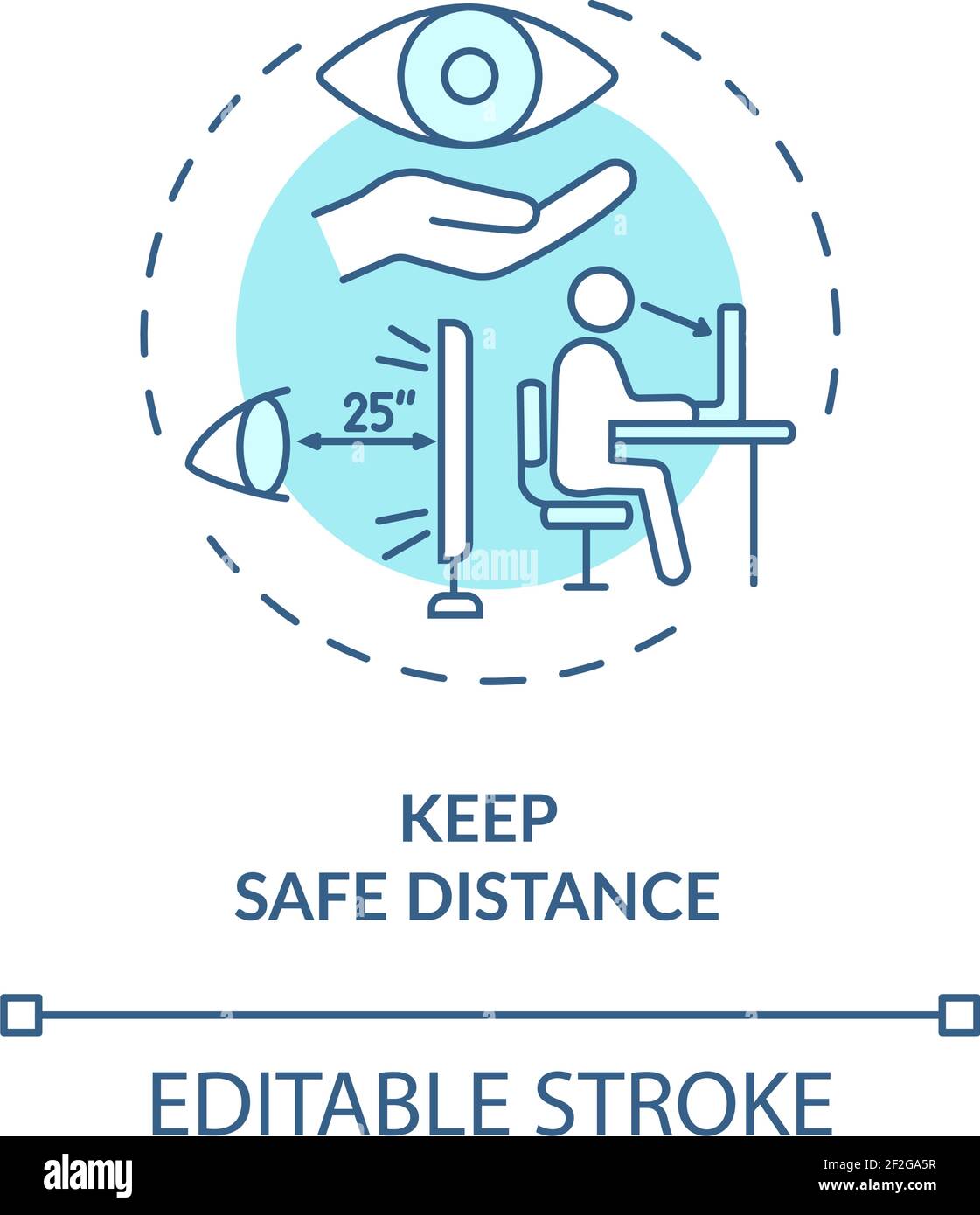Keep safe distance concept icon Stock Vector Image & Art - Alamy