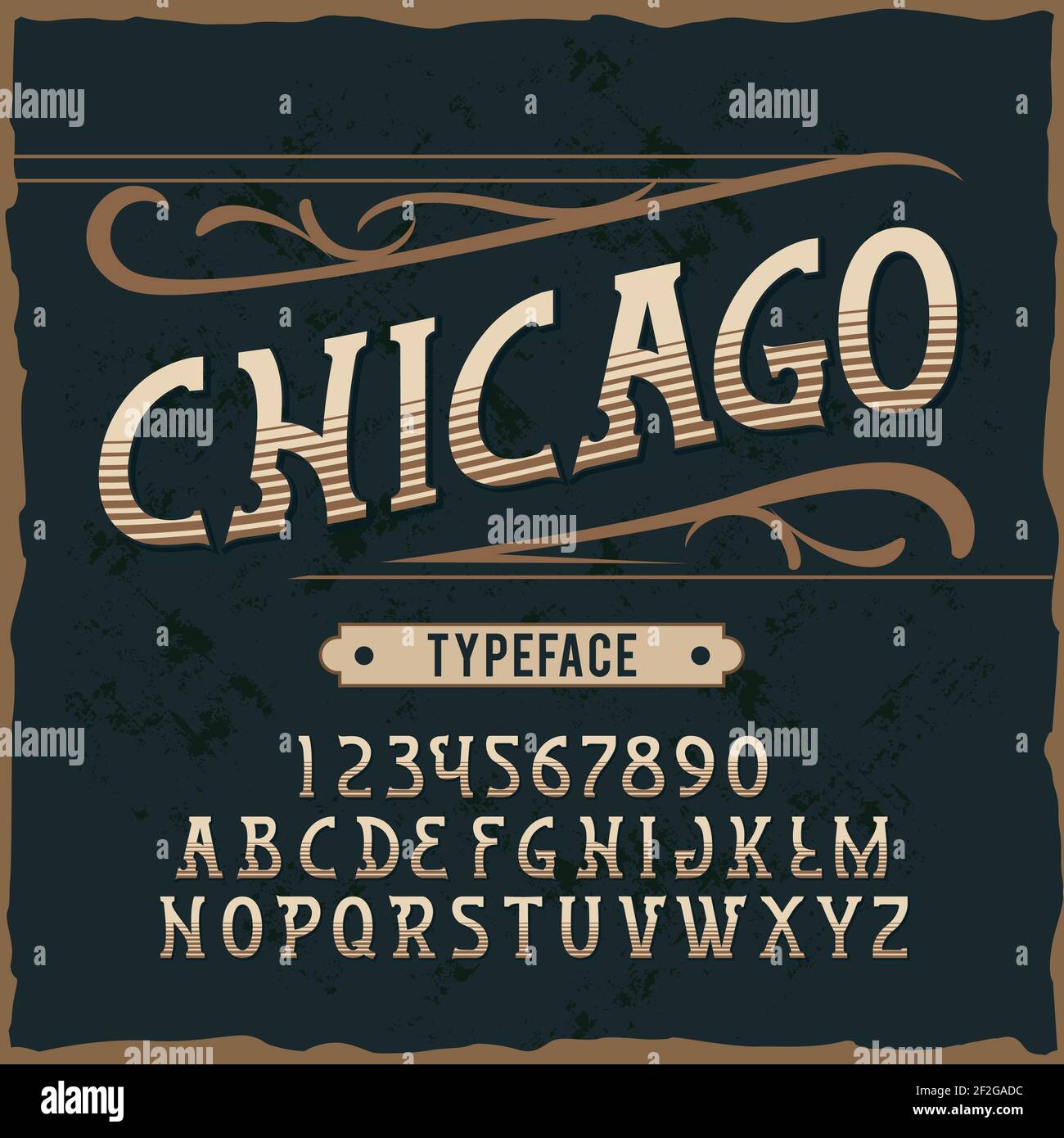 Original label typeface named "Chicago". Good handcrafted font for any ...
