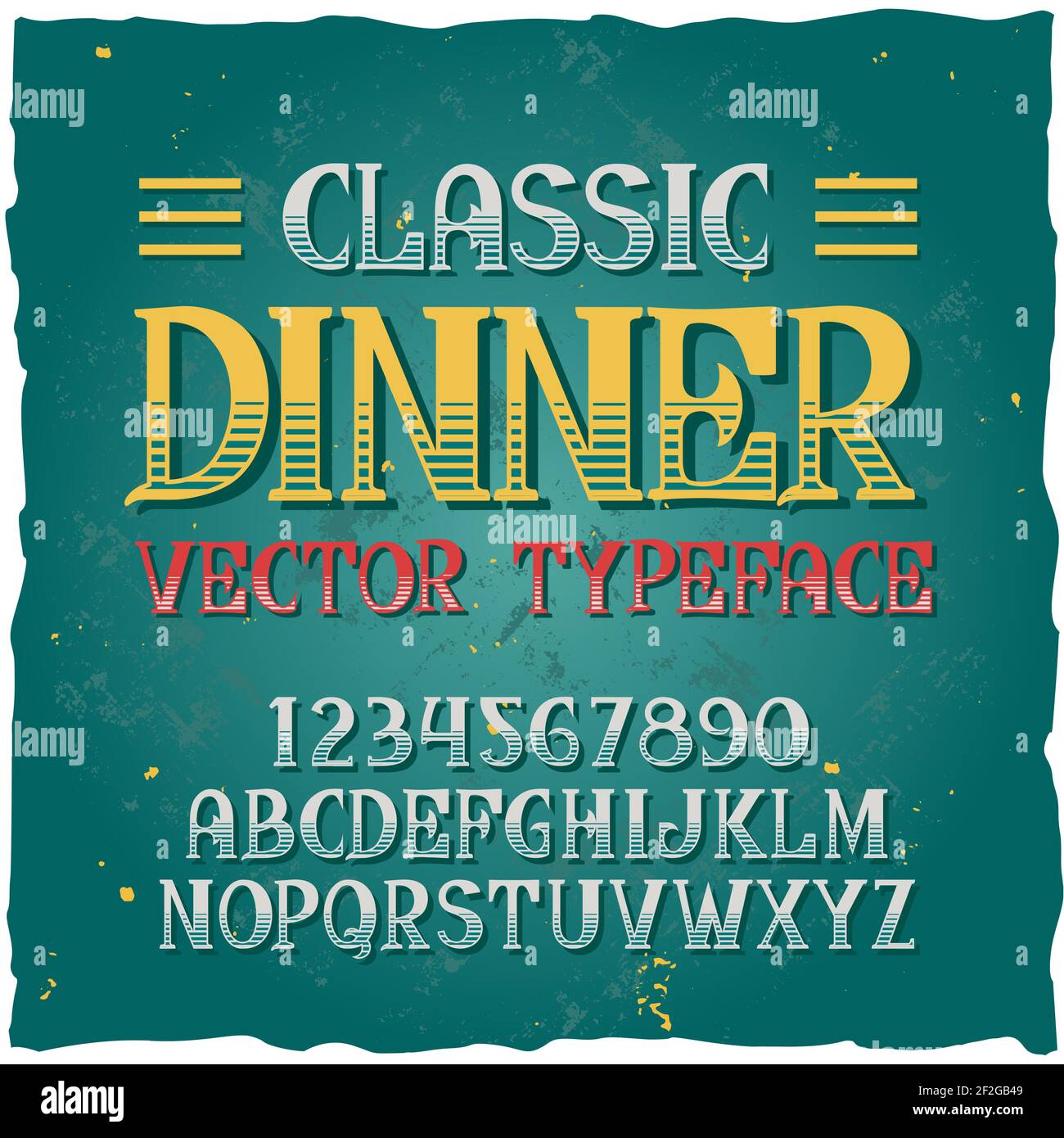 Original label typeface named "Classic dinner". Good handcrafted font ...