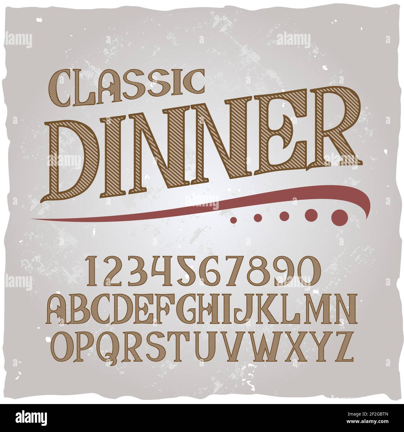 Original label typeface named "Classic dinner". Good handcrafted font ...