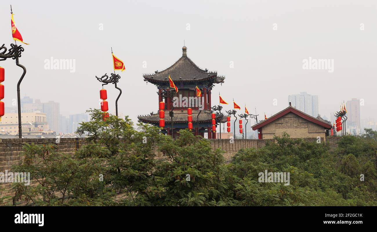 Fortifications of Xian (Sian, Xi'an) an ancient capital of China ...