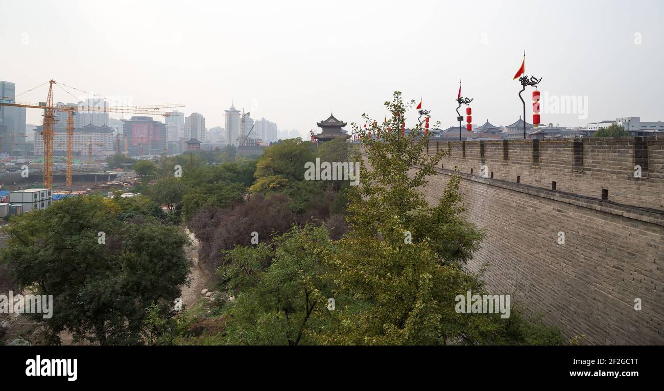 Fortifications of Xian (Sian, Xi'an) an ancient capital of China ...