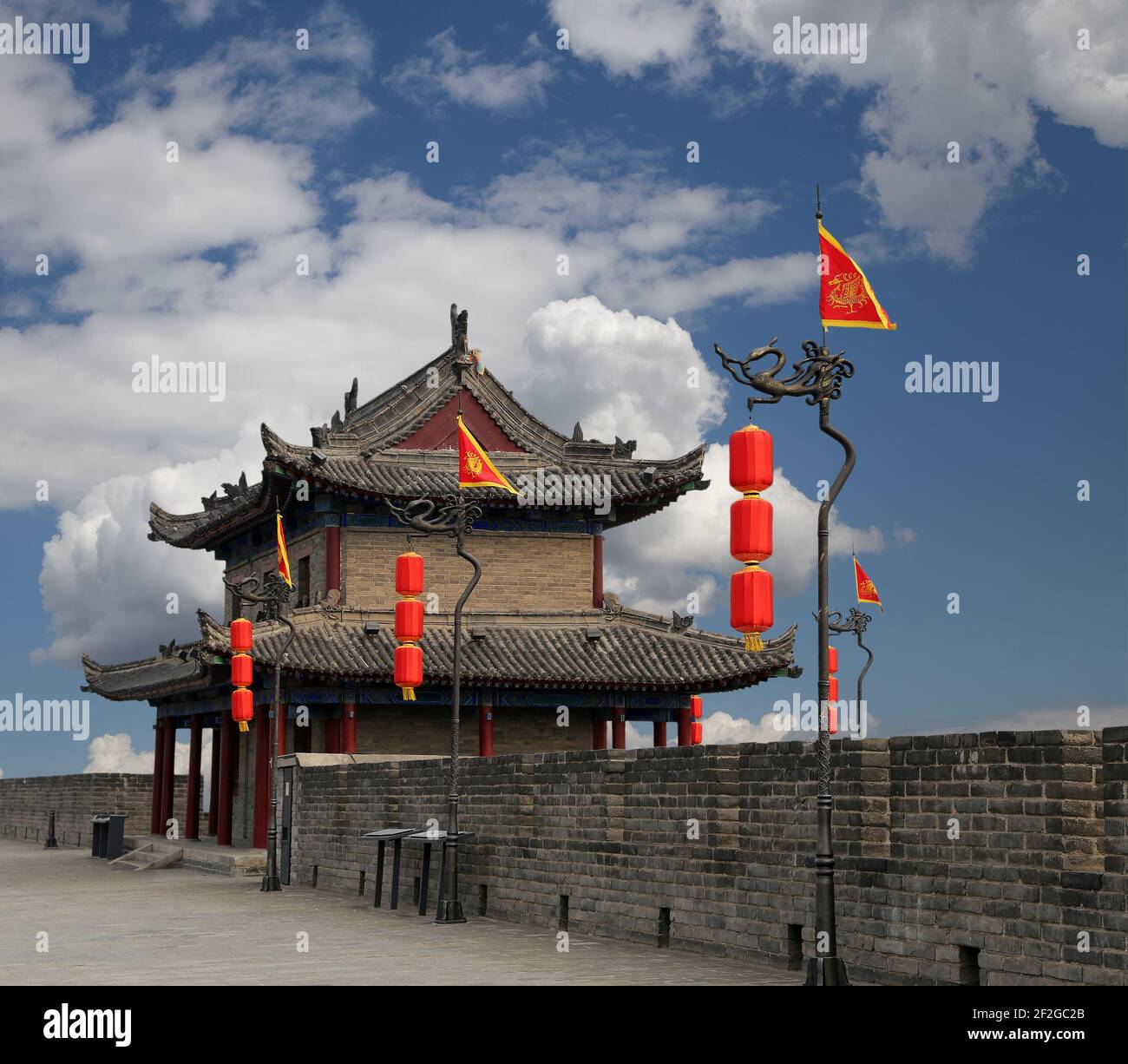 Fortifications of Xian (Sian, Xi'an) an ancient capital of China ...