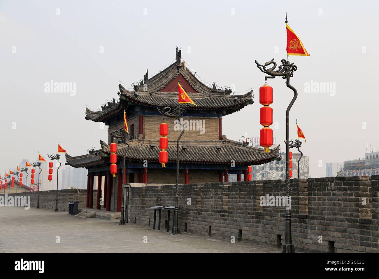 Fortifications of Xian (Sian, Xi'an) an ancient capital of China ...