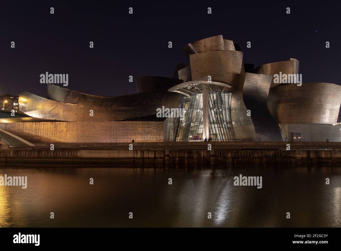 The contemporary building of the museum of Frank Gehry Guggenheim in ...