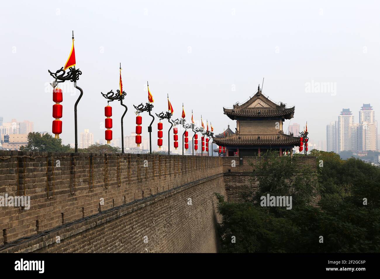 Fortifications of Xian (Sian, Xi'an) an ancient capital of China ...
