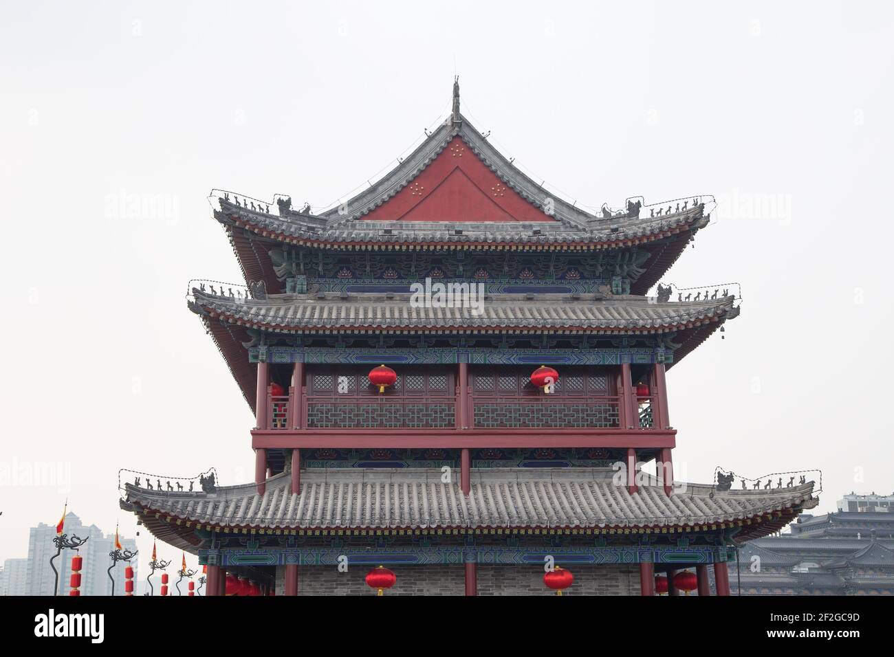 Fortifications of Xian (Sian, Xi'an) an ancient capital of China ...