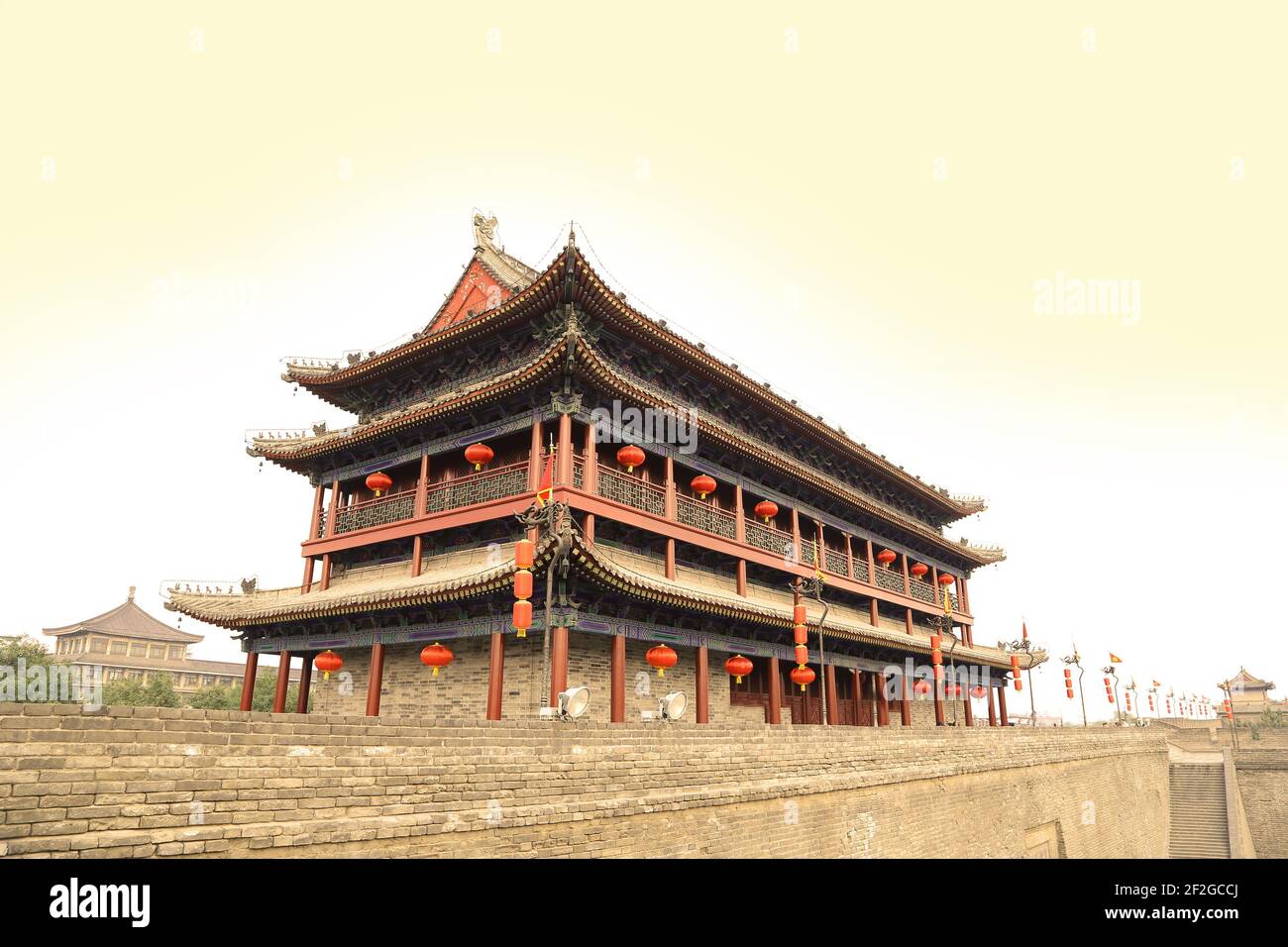 Fortifications of Xian (Sian, Xi'an) an ancient capital of China ...
