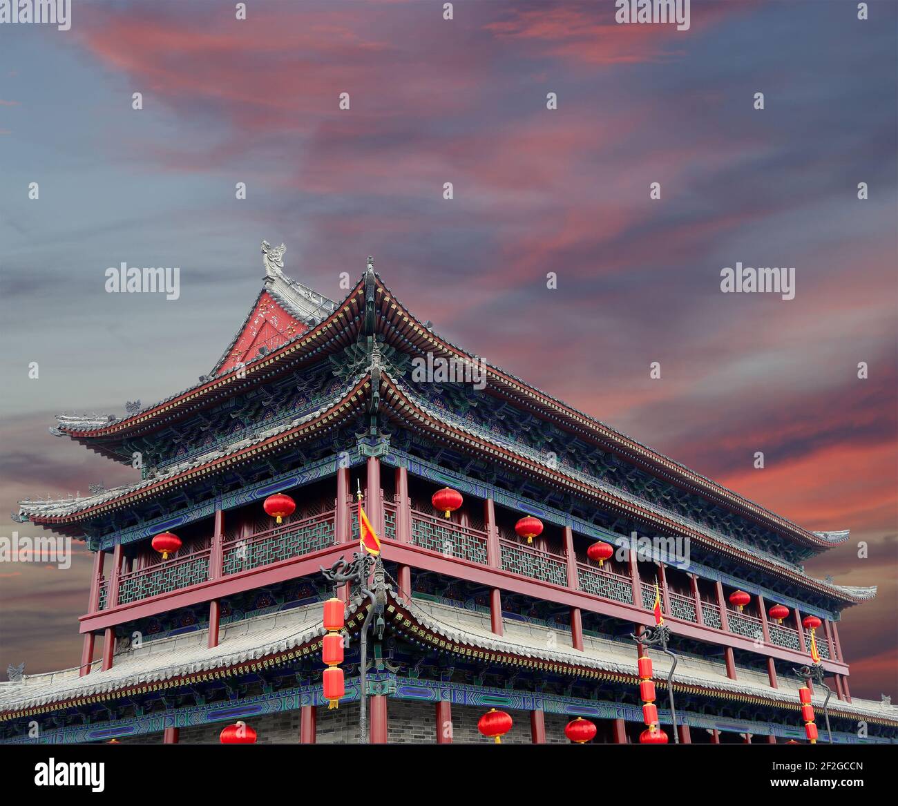 Fortifications of Xian (Sian, Xi'an) an ancient capital of China ...