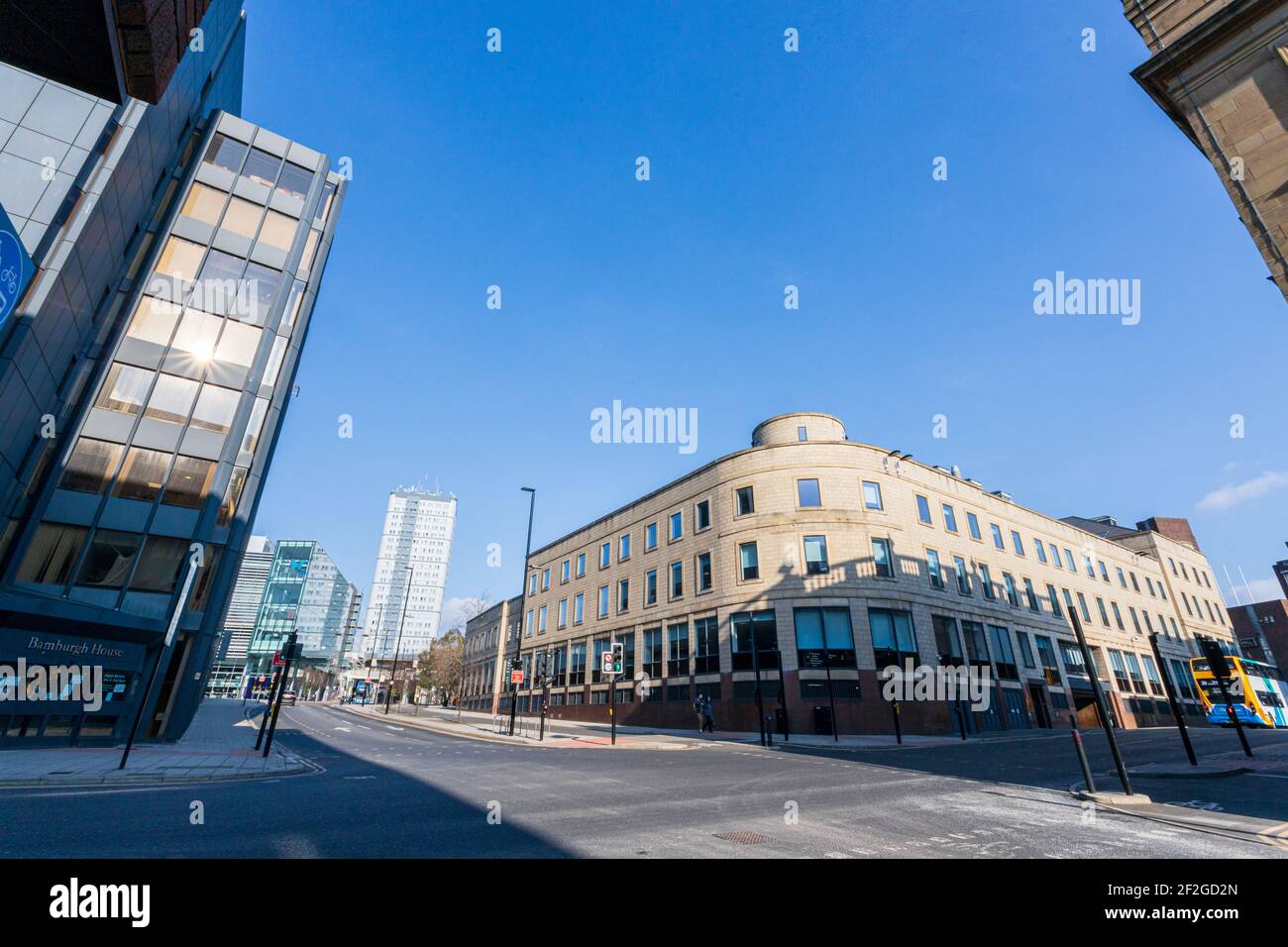 Newcastle upon Tyne UK: 6th March 2021: Corner of Market Street ...