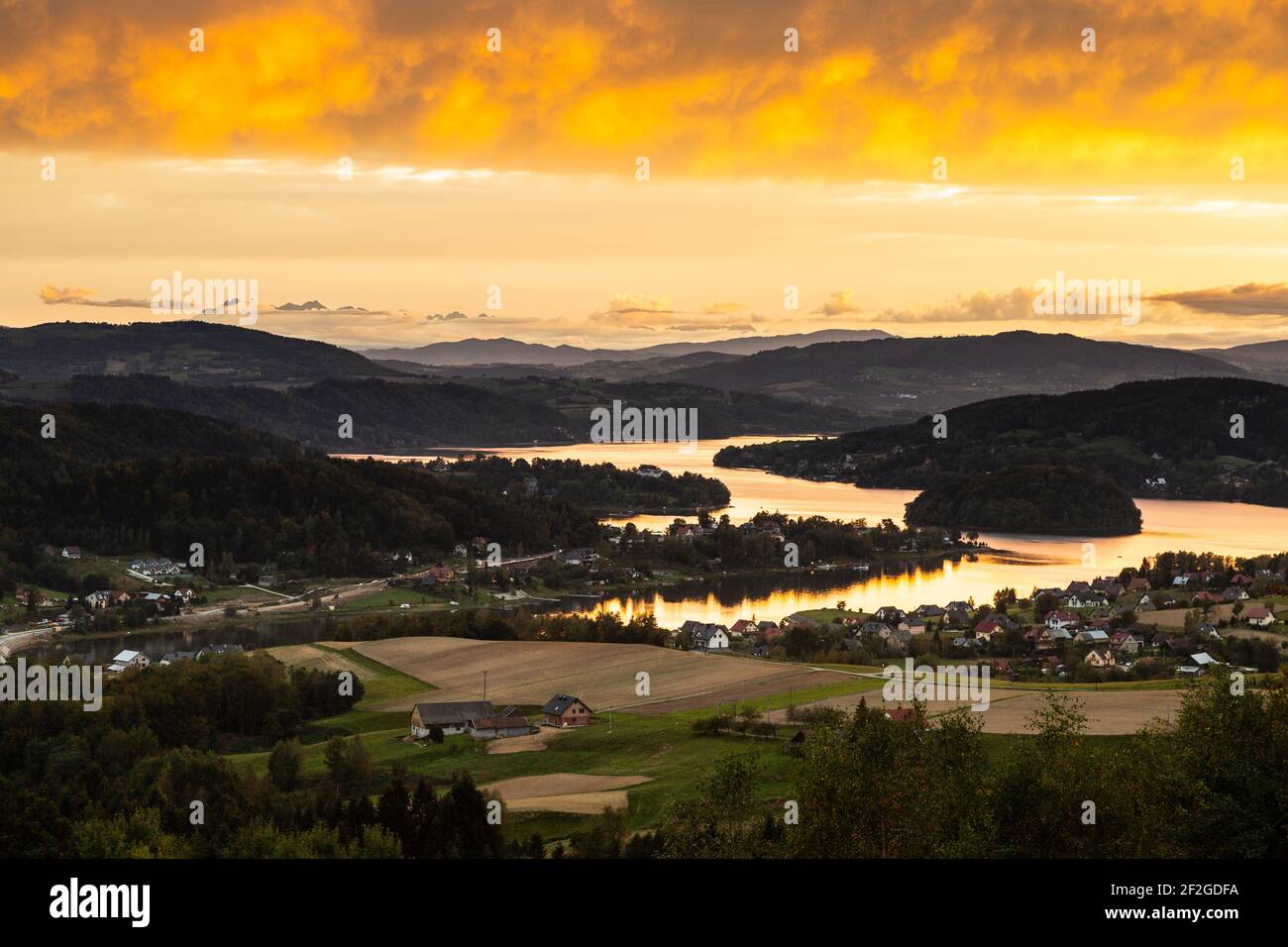Europe, Poland, Lesser Poland, Lake Roznow / Jezioro Roznowskie Stock ...