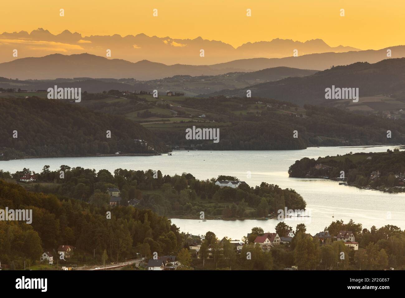 Europe, Poland, Lesser Poland, Lake Roznow / Jezioro Roznowskie Stock ...