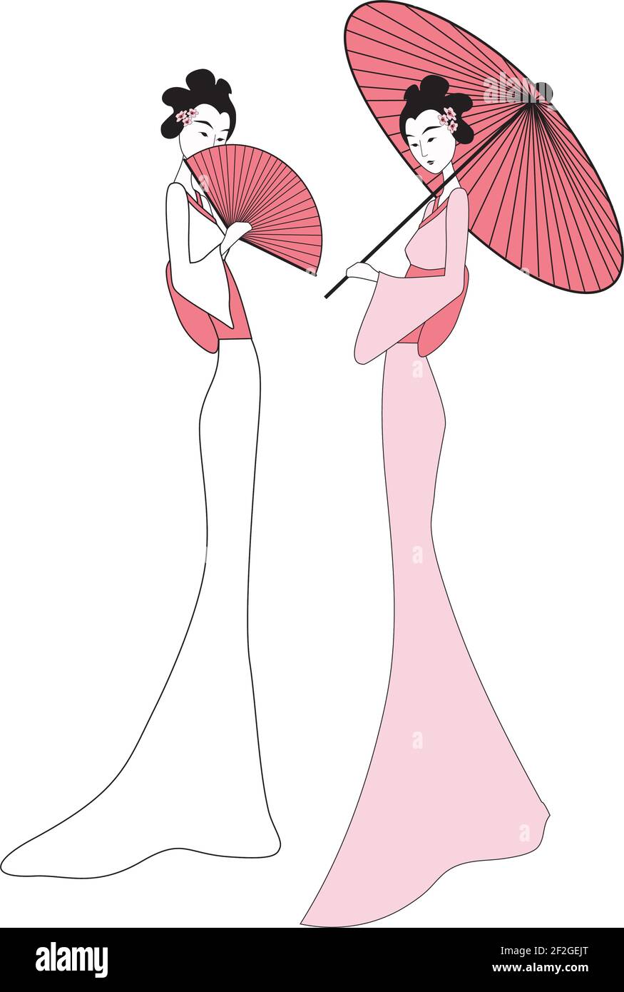 Japanese women, vector Stock Vector Image & Art - Alamy