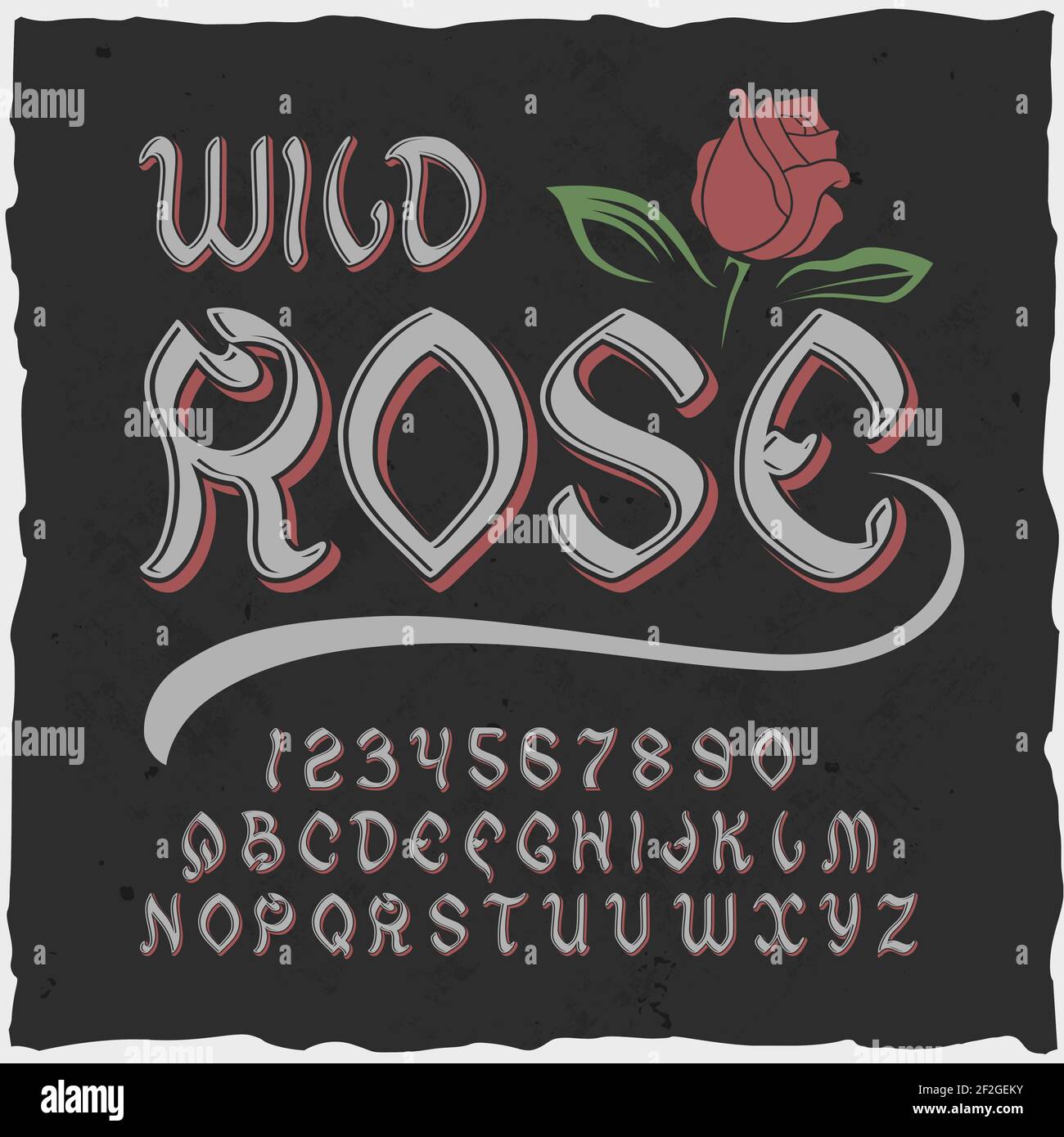Original label typeface named "Wild Rose". Good handcrafted font for ...