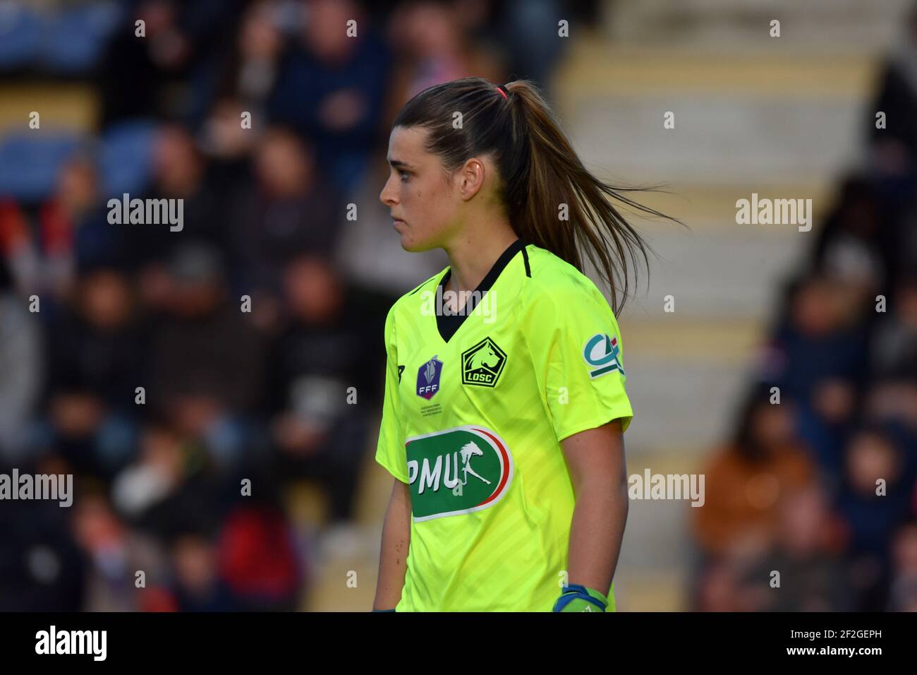 Elisa Launay of Lille is looking disappointed during the Women's French ...
