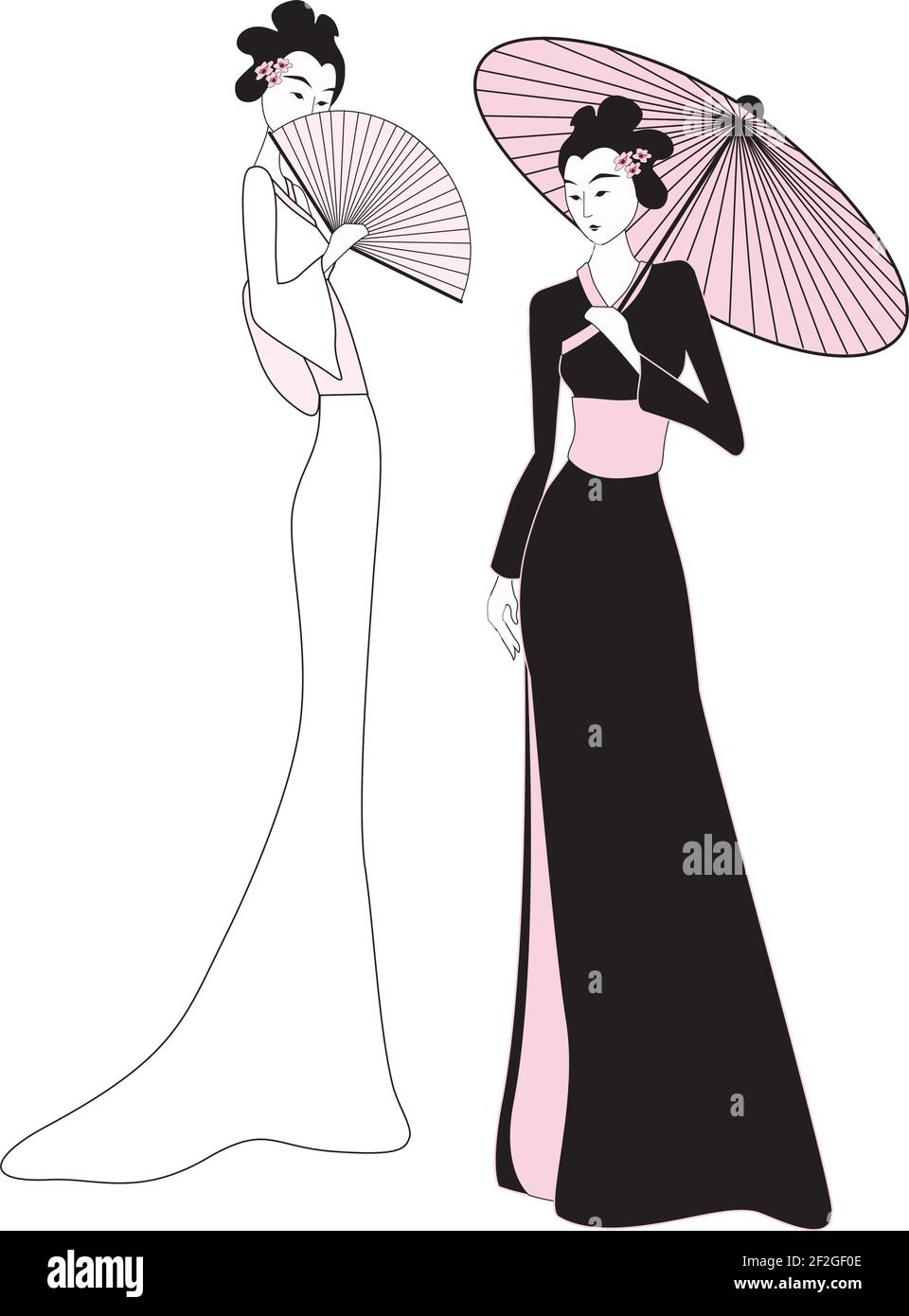 Japanese women, vector Stock Vector Image & Art - Alamy