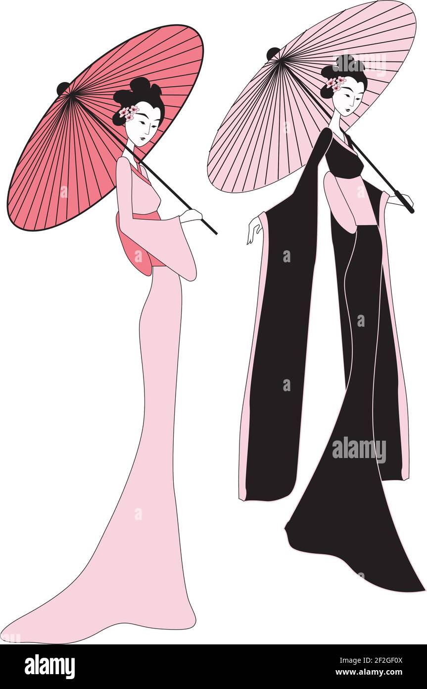 Japanese women, vector Stock Vector Image & Art - Alamy