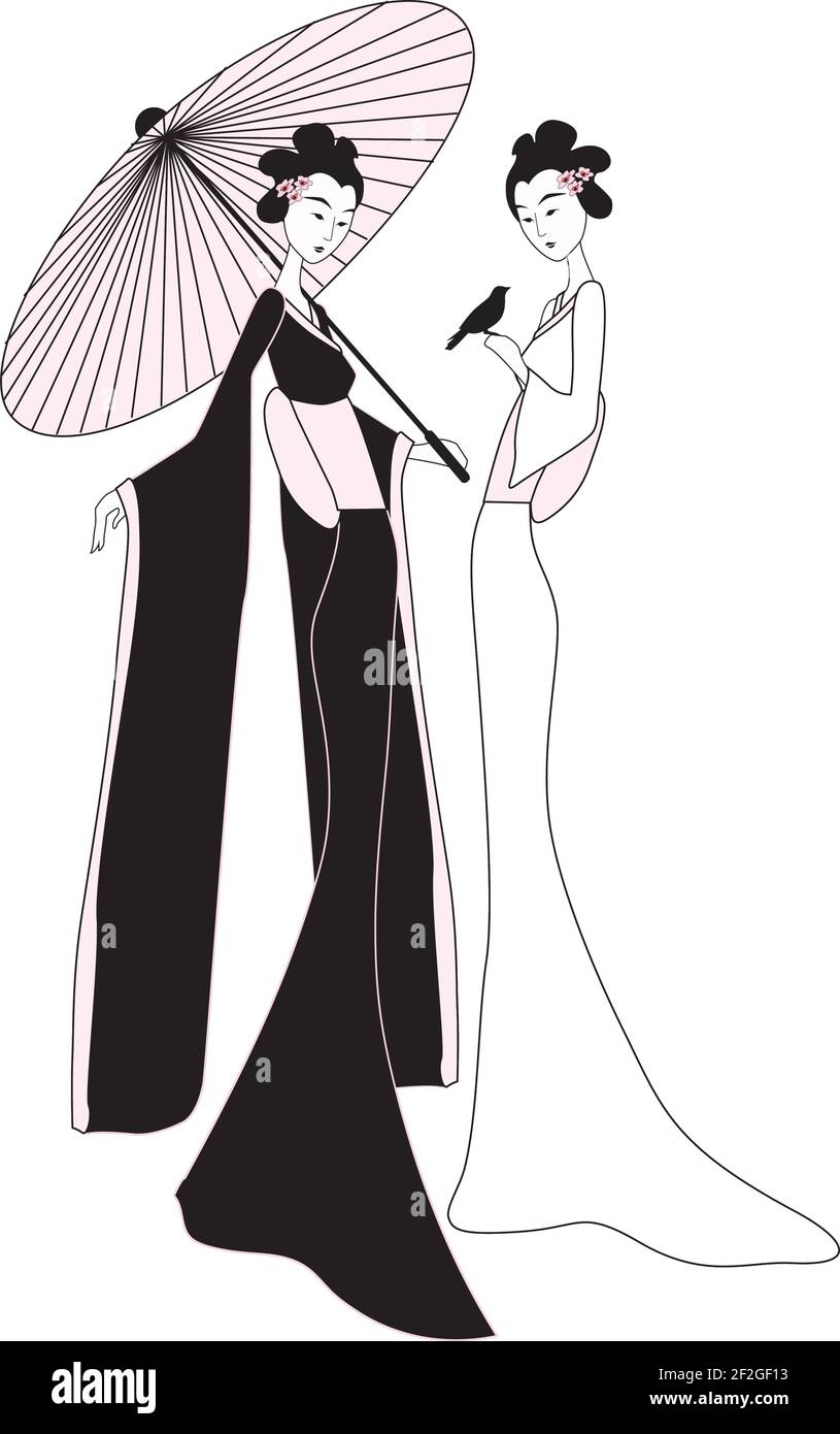 Japanese women, vector Stock Vector Image & Art - Alamy