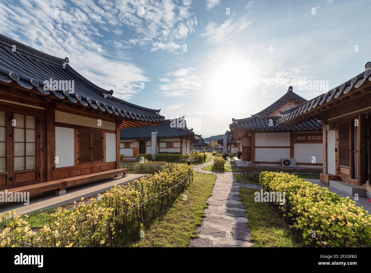 Blue house korea exterior hi-res stock photography and images - Alamy