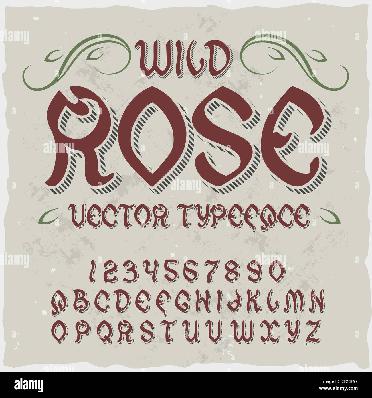 Original label typeface named "Wild Rose". Good handcrafted font for ...