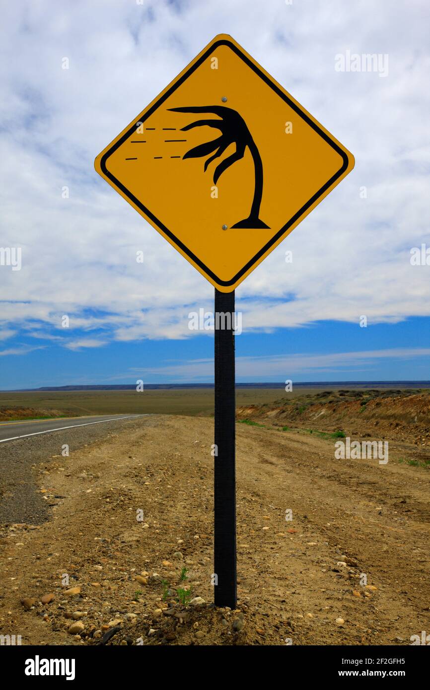 Side wind road sign warning hi-res stock photography and images - Alamy