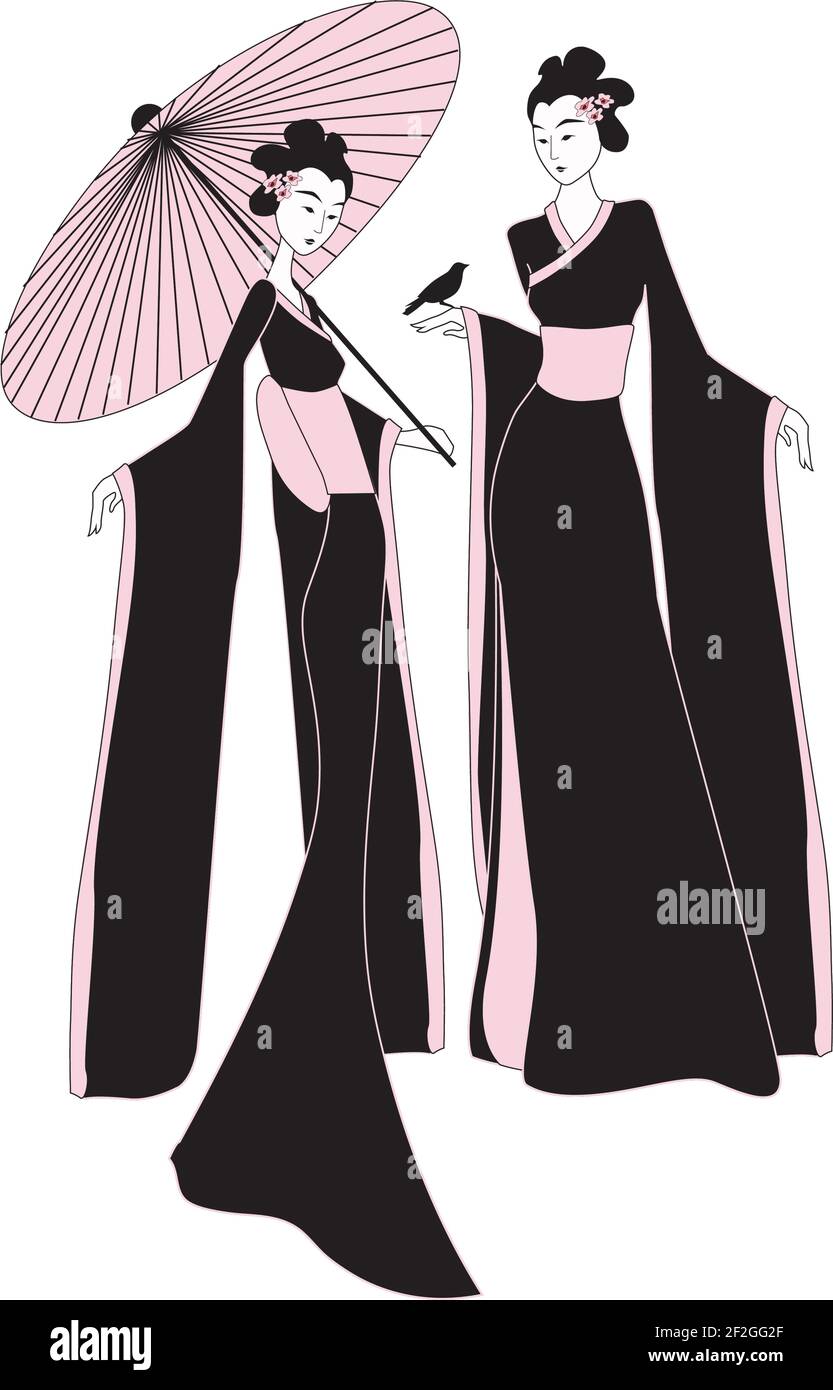 Japanese women, vector Stock Vector Image & Art - Alamy