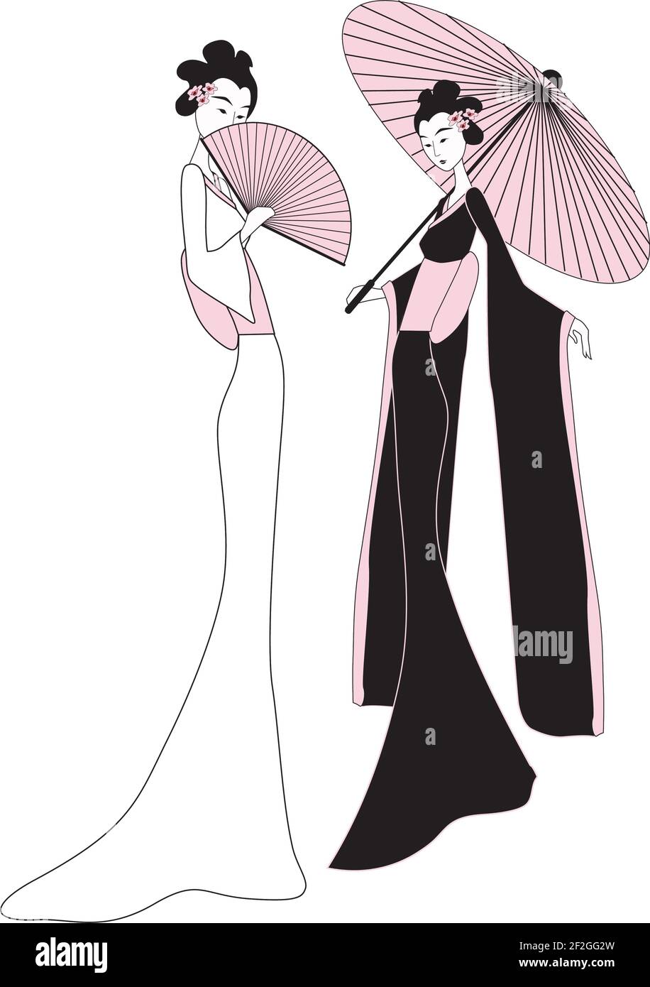 Japanese women, vector Stock Vector Image & Art - Alamy