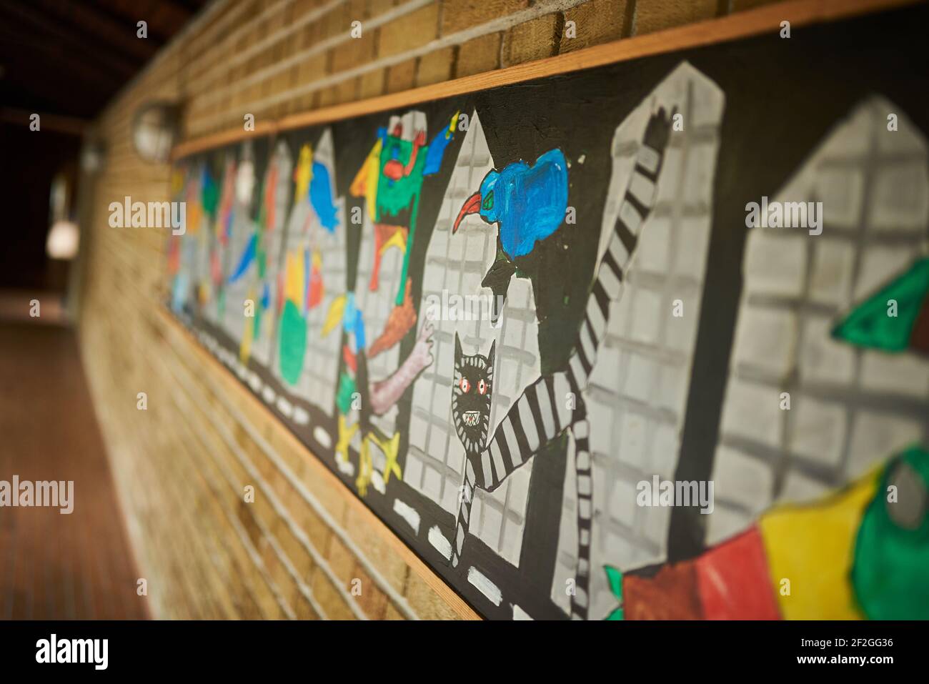 Art made by students on a school wall Stock Photo - Alamy